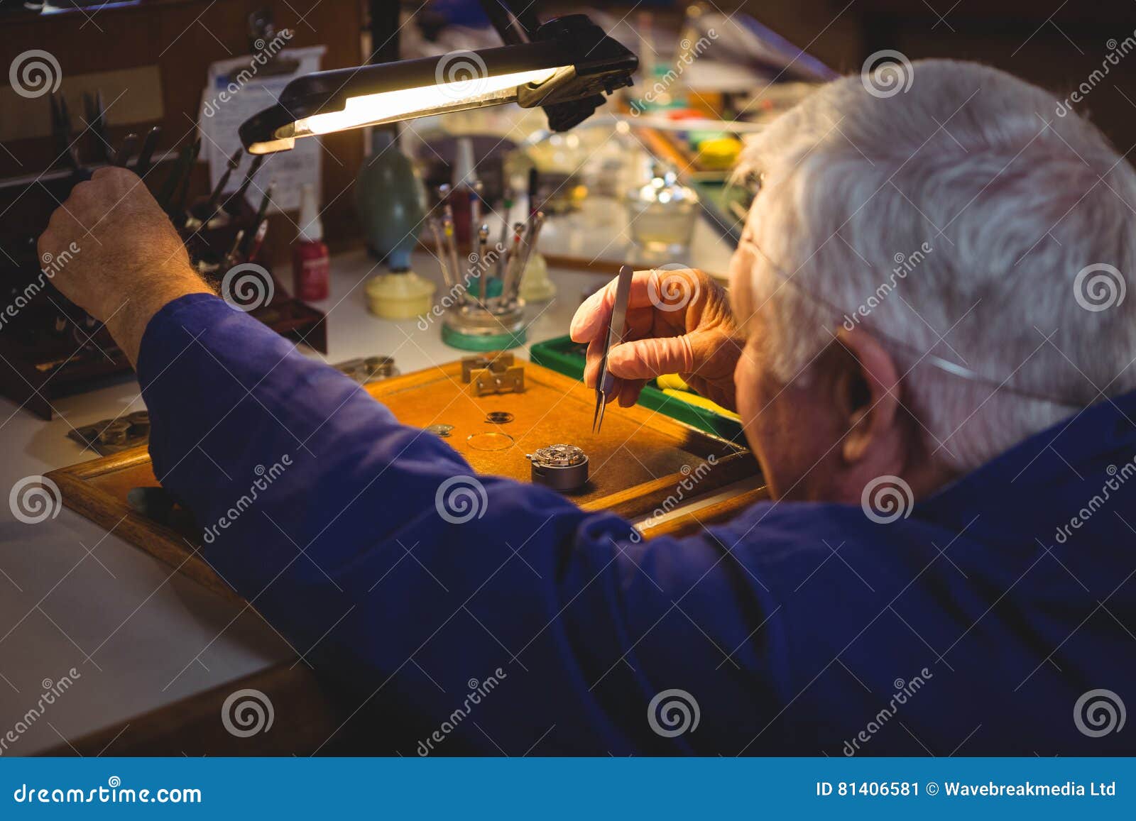 Horologist Repairing a Watch Stock Image - Image of business, accurate ...