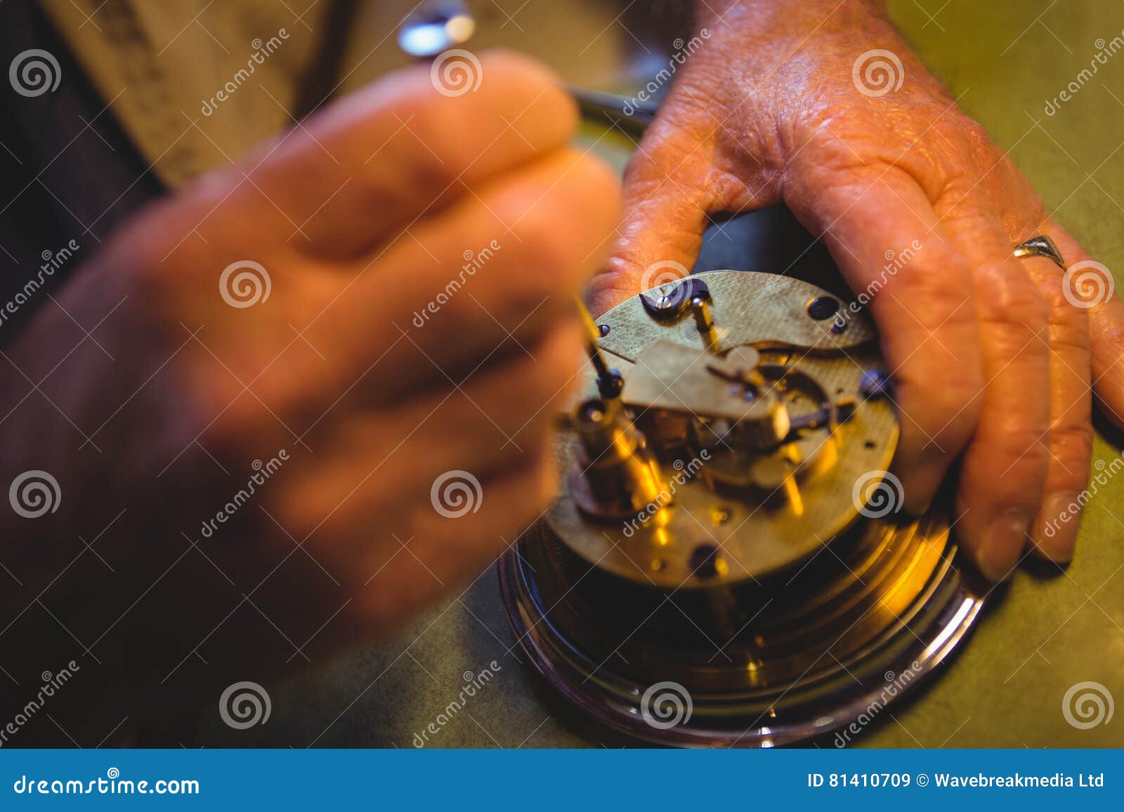 Horologist Repairing a Watch Stock Image - Image of open, horological ...