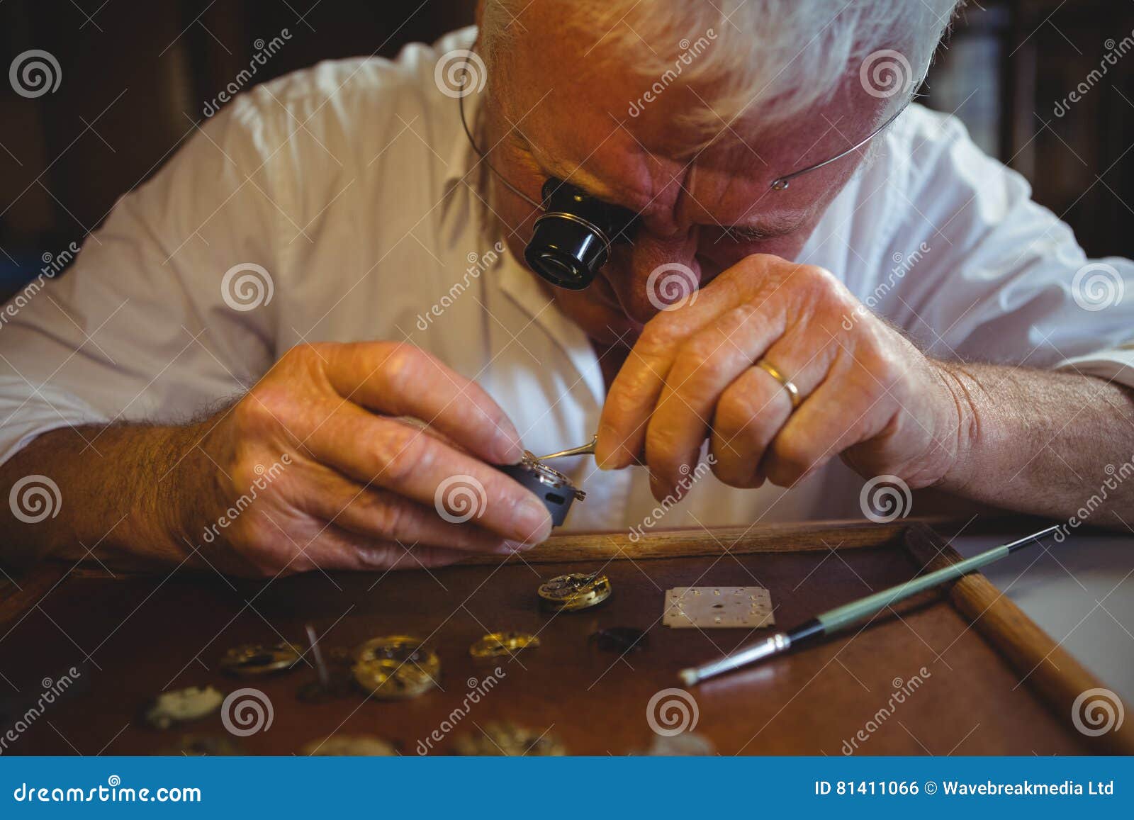 Horologist Repairing a Watch Stock Photo - Image of attentive ...