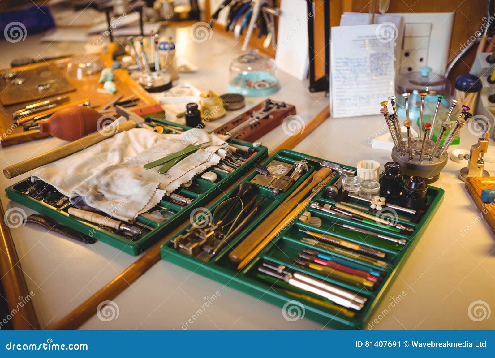 Horologist Workshop with Clock Repairing Tools, Equipments and ...