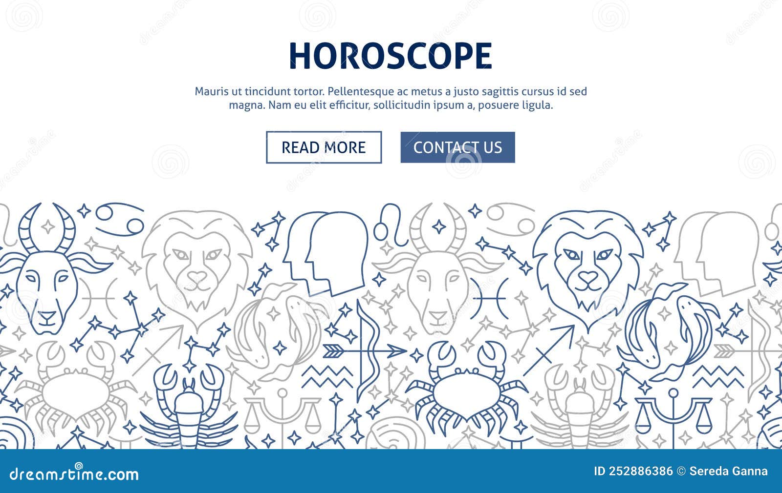 Horoscope Banner Design stock vector. Illustration of fortune - 252886386
