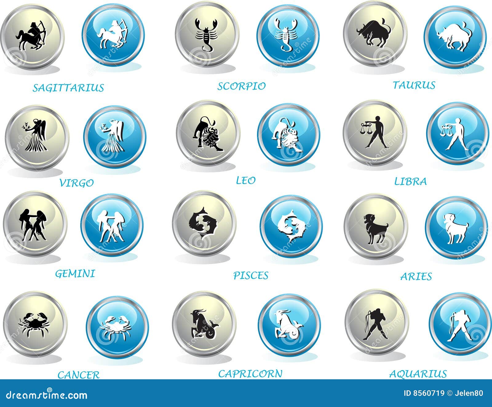 Horoscope icons stock vector. Illustration of computer - 8560719