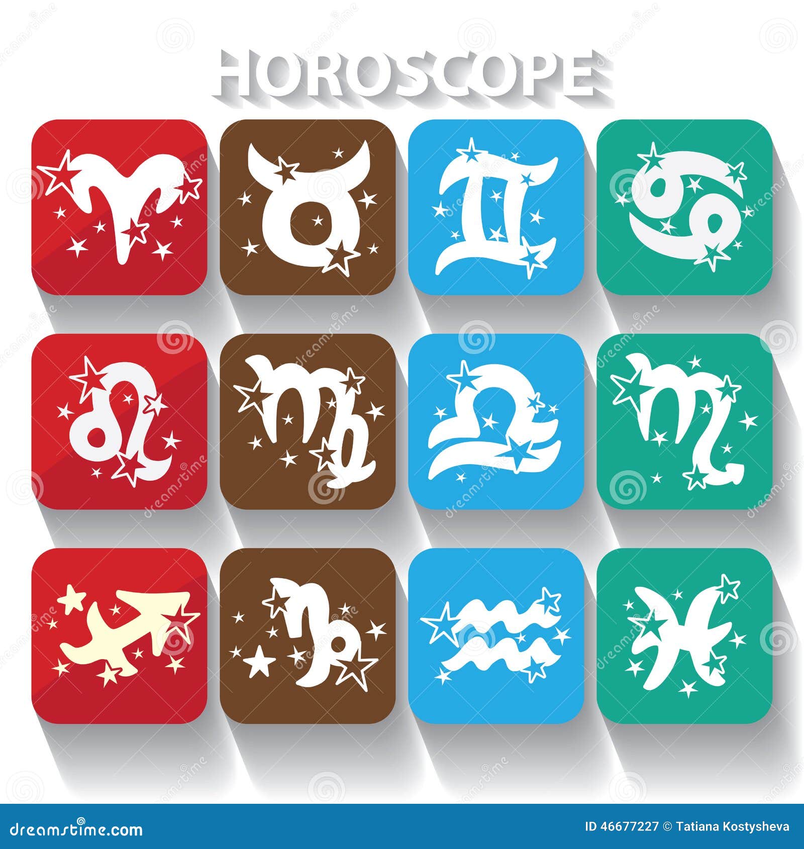 Horoscope Icons Zodiac Signs Symbol Of Elements Stock Vector