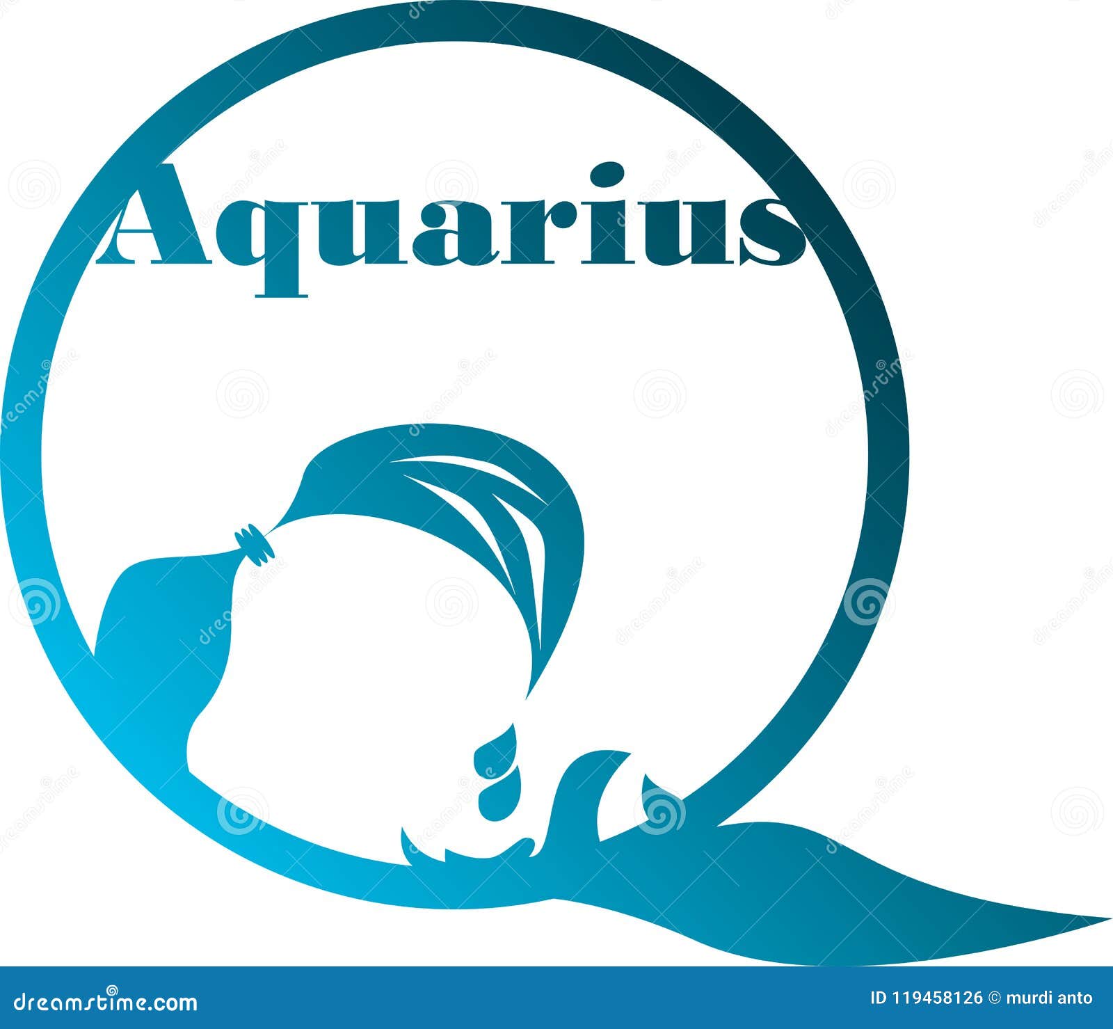 Aquarius logo stock illustration. Illustration of horoscope - 119458126