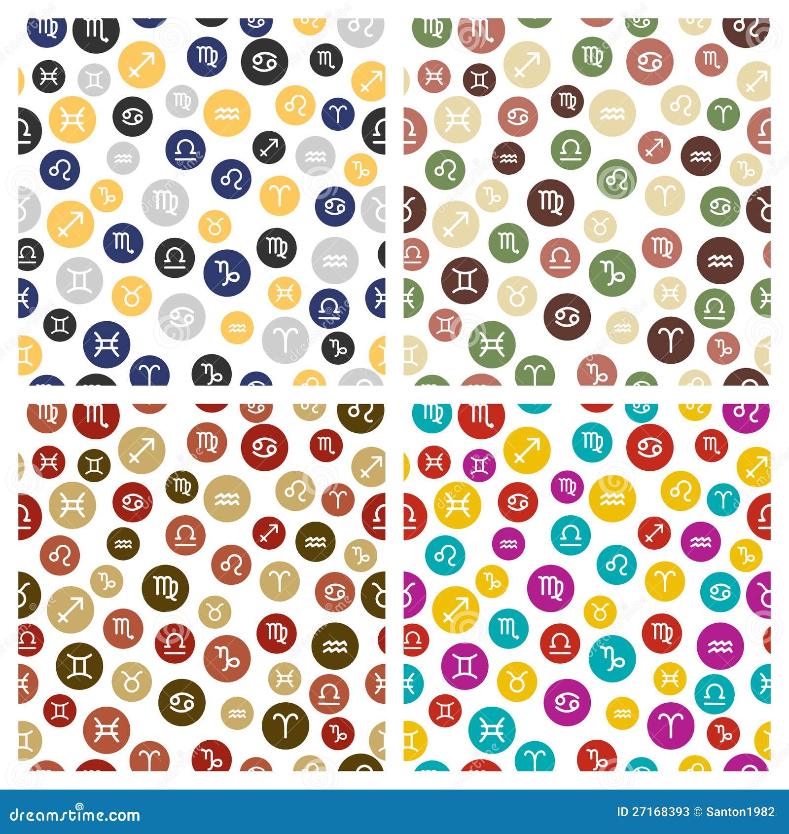 Horoscope Signs As Seamless Patterns Stock Vector - Illustration of ...