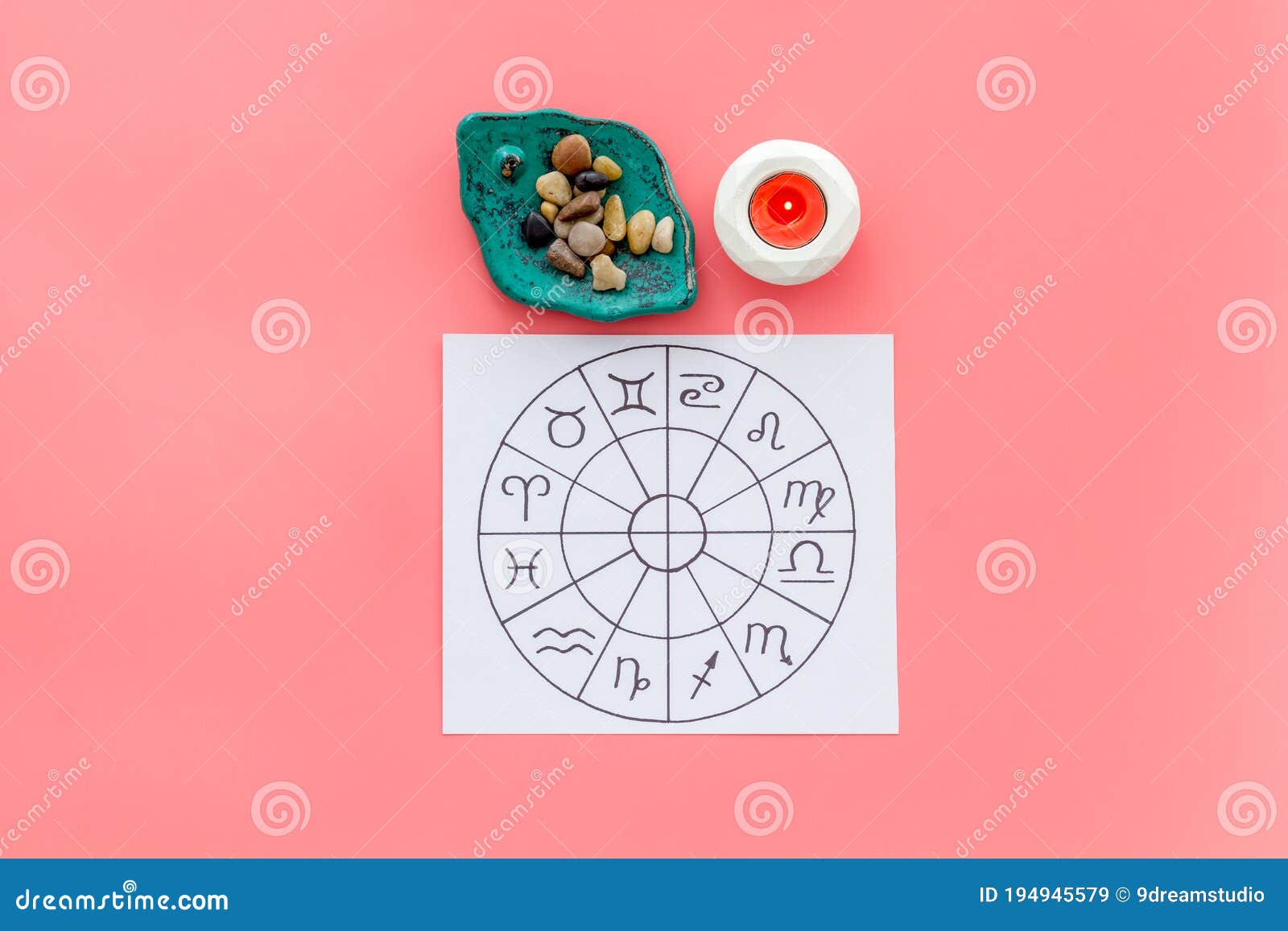 Horoscope Wheel Chart Made From Marble Stone. Ancient Stone Zodiac ...