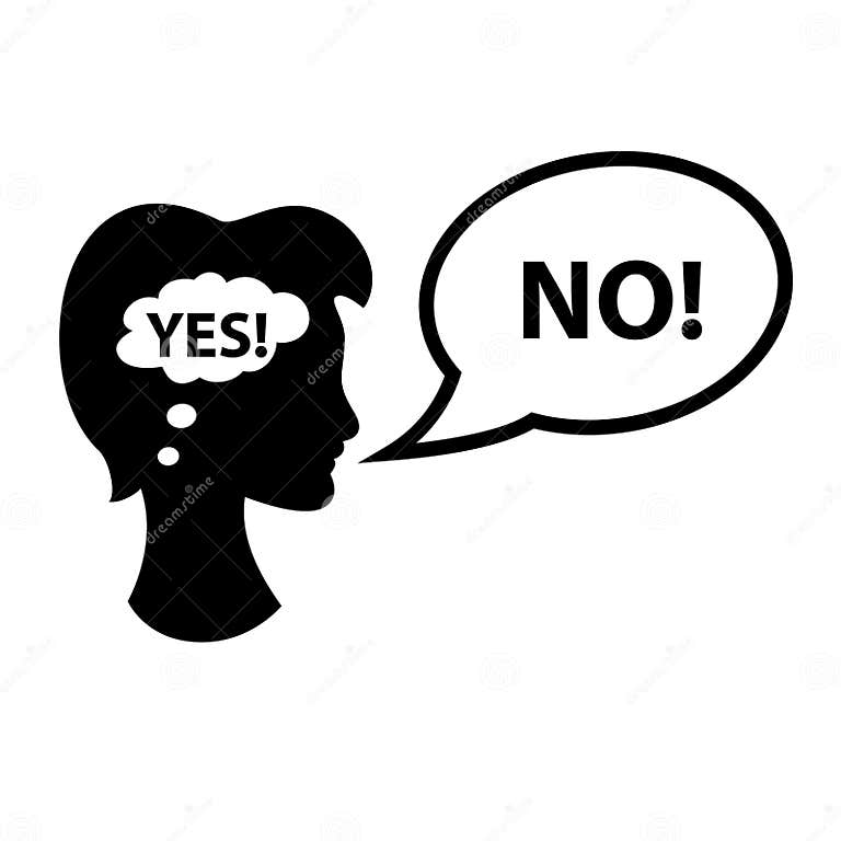 Woman Is Thinking Yes Saying No Stock Vector Illustration Of Vector