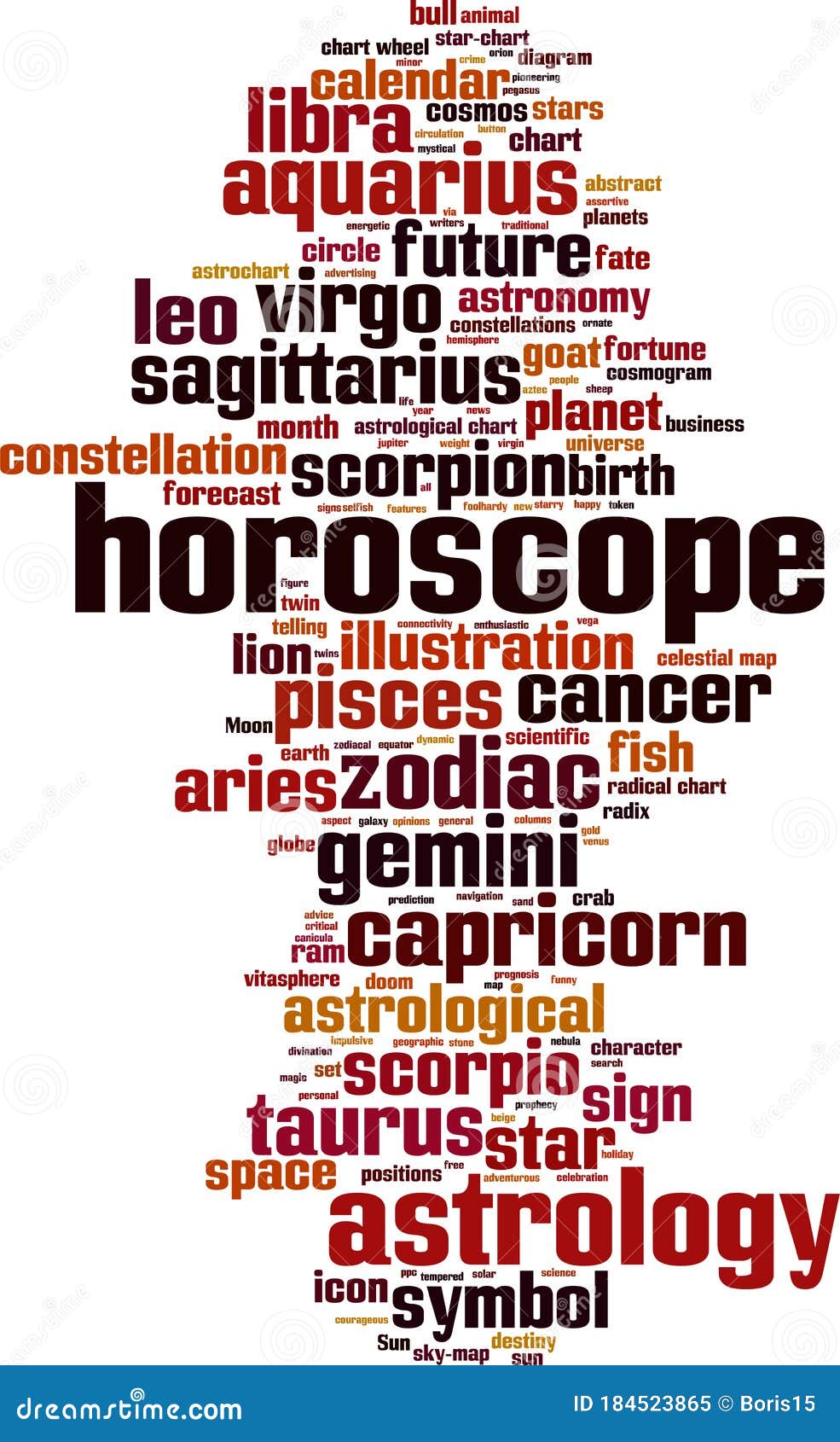 Horoscope word cloud stock vector. Illustration of astrology - 184523865
