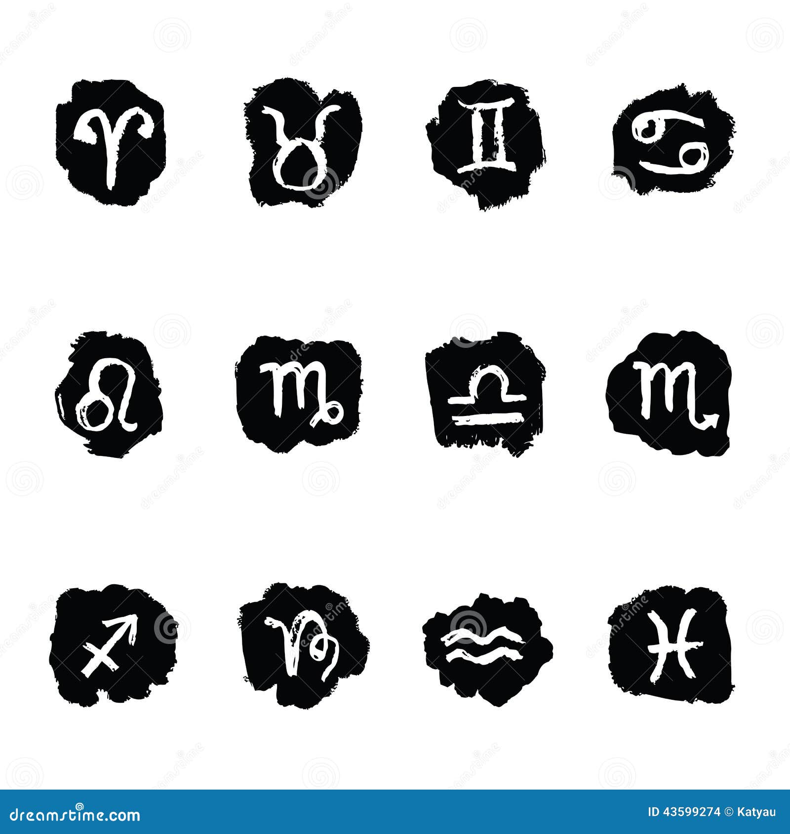 Horoscope Zodiac Star Signs, Vector Set. Stock Vector - Illustration of ...