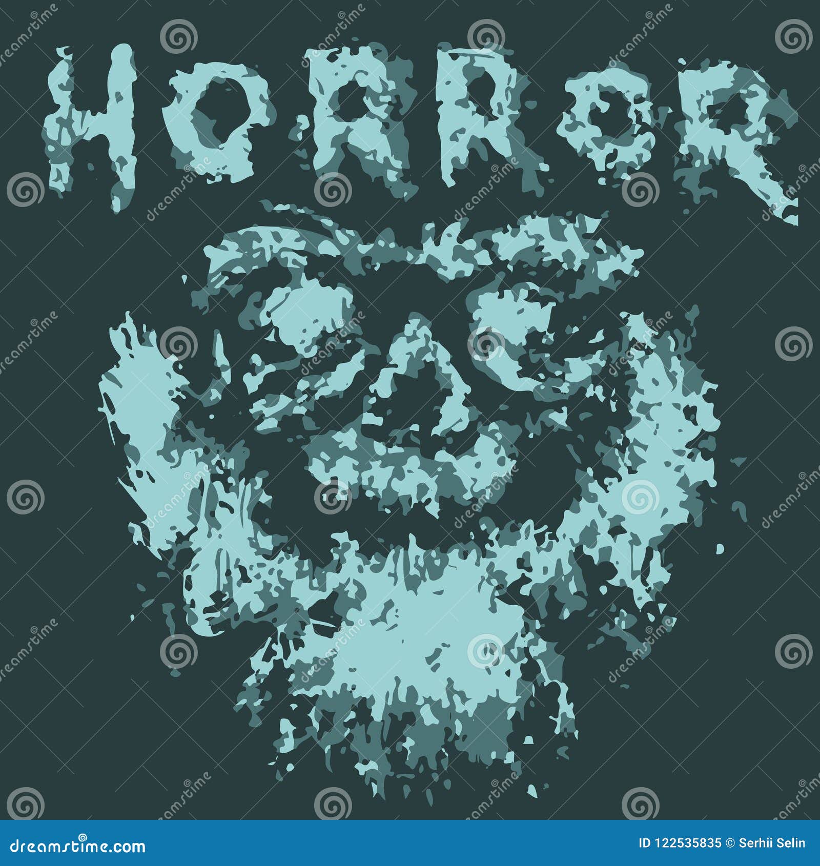 Horrible Bearded Ghost Face of Santa. Vector Illustration Stock Vector ...