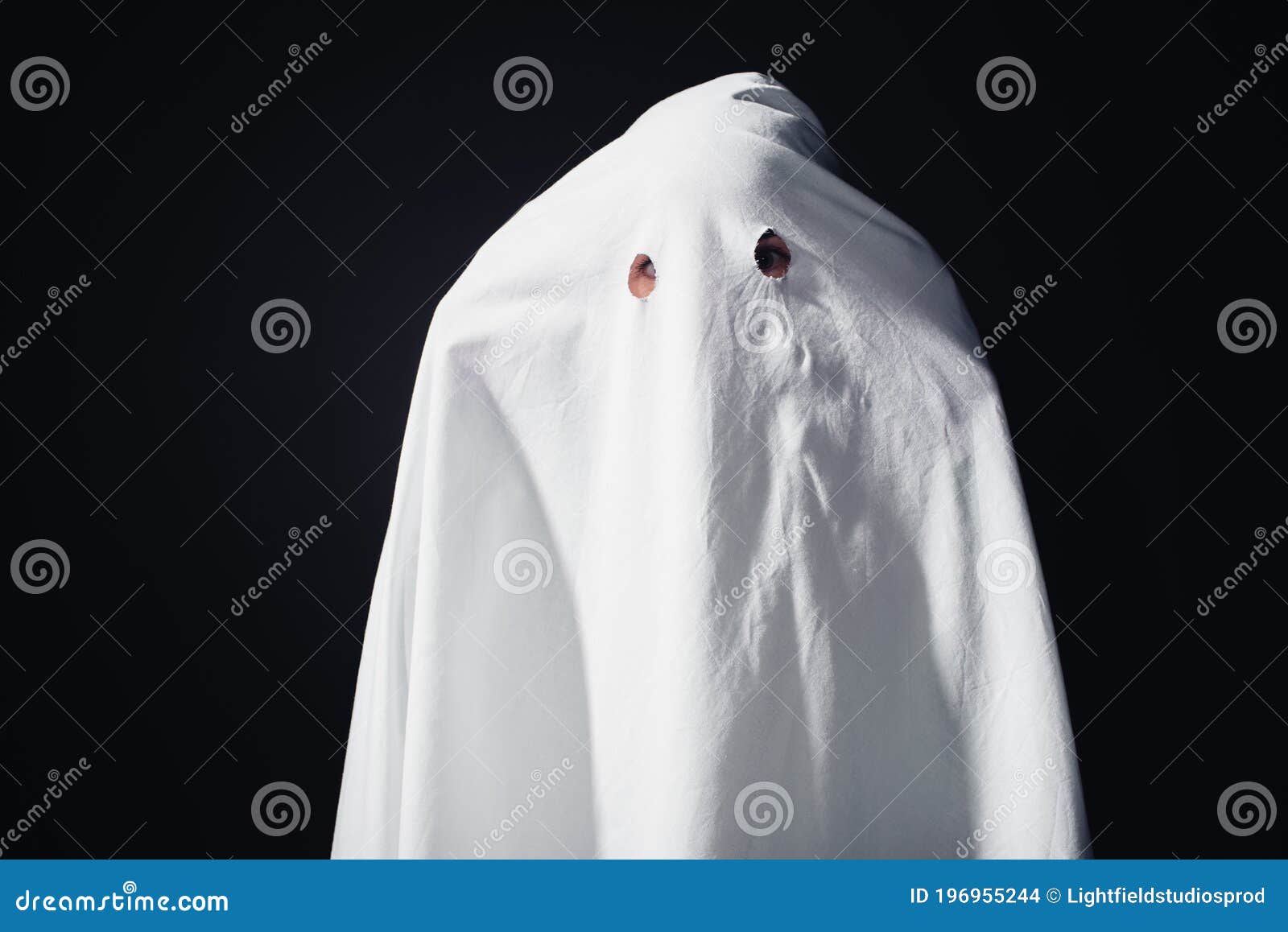 Horrible Ghost in White Bedsheet Stock Photo - Image of night, concept ...