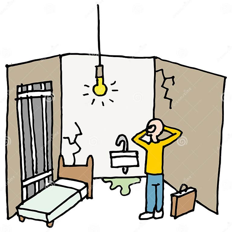 Horrible hotel room stock vector. Illustration of clipart - 70205411