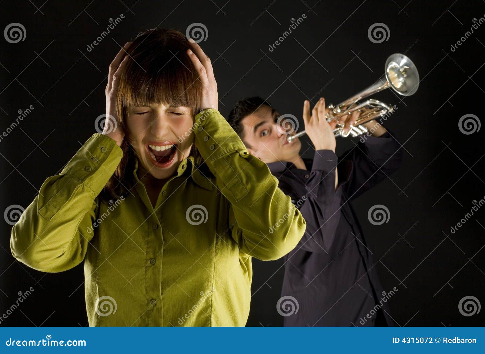 Horrible sound stock photo. Image of female, beauty, artist - 4315072