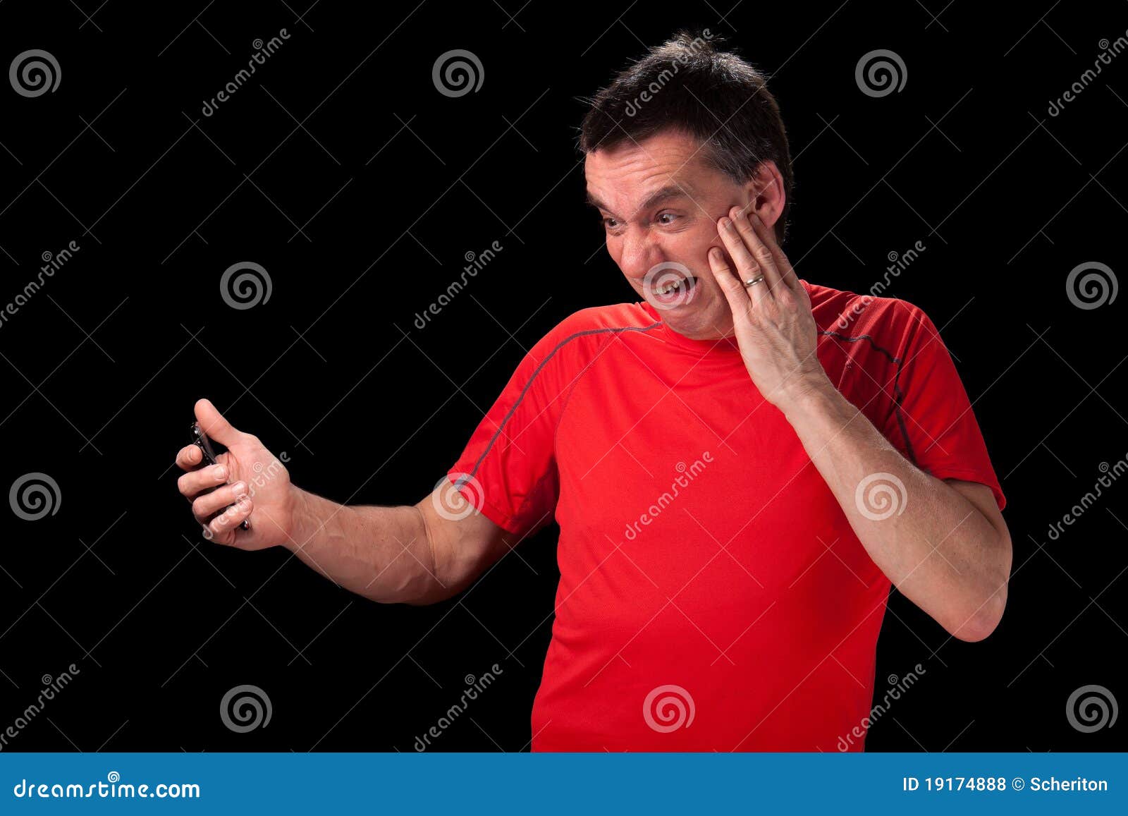 Horrified Man On Phone Royalty Free Stock Photos - Image: 19174888