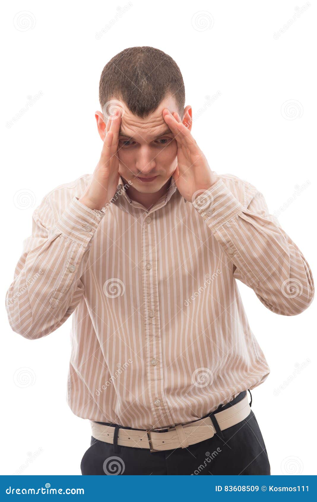 Horrified Man Thinking, Portrait Stock Image - Image of horrified ...