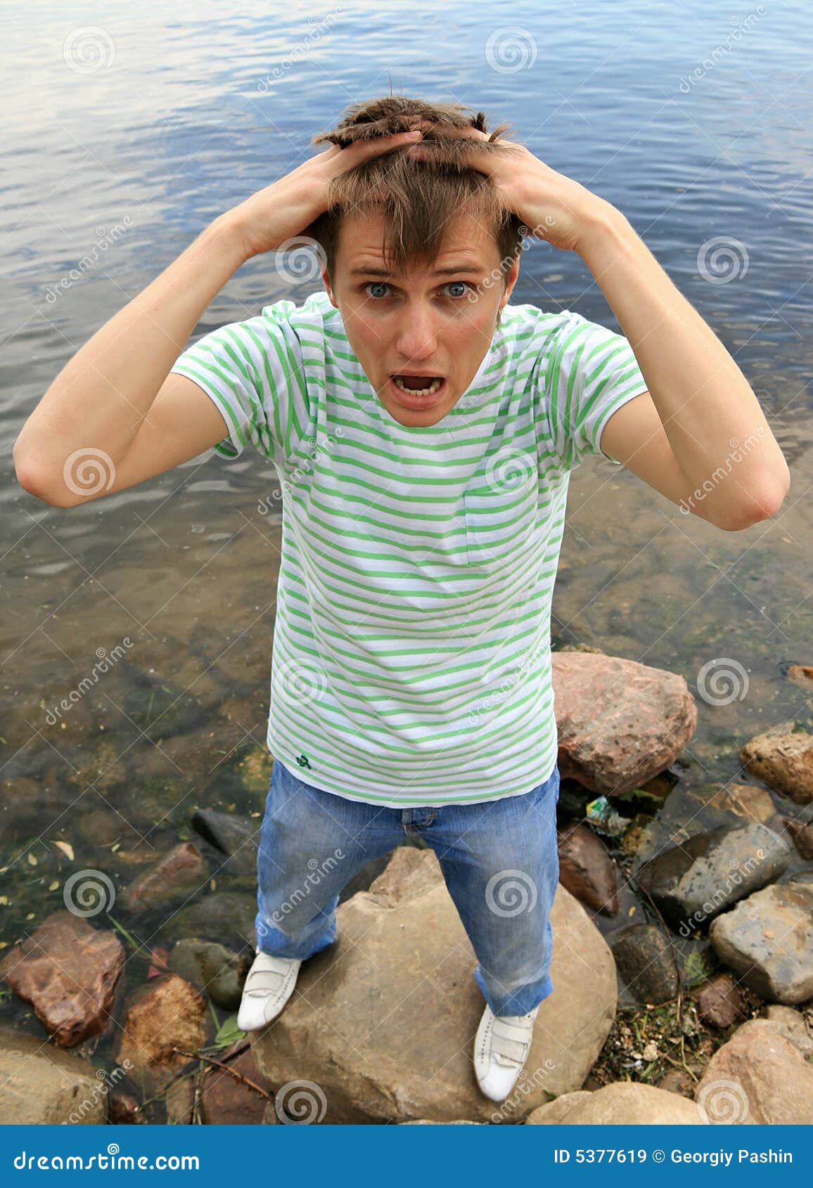 Horrified young man stock image. Image of adult, open - 5377619