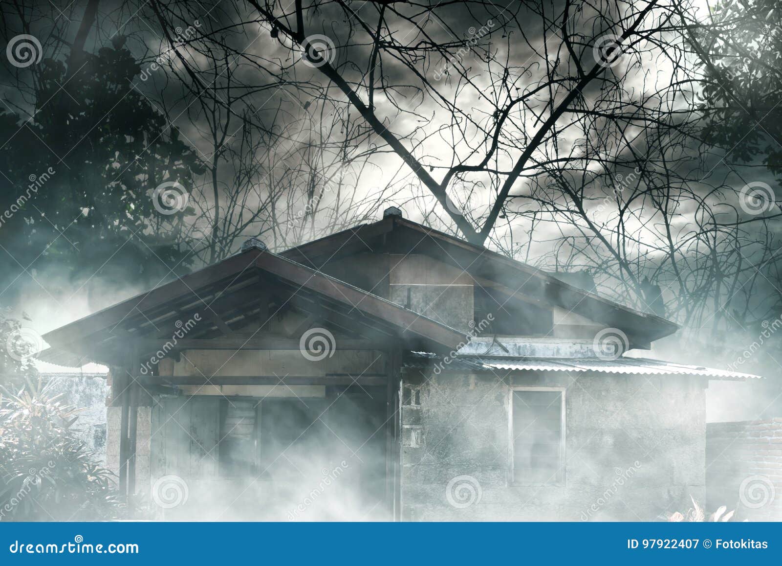 Horror Background Haunted House Stock Image - Image of monster, design ...