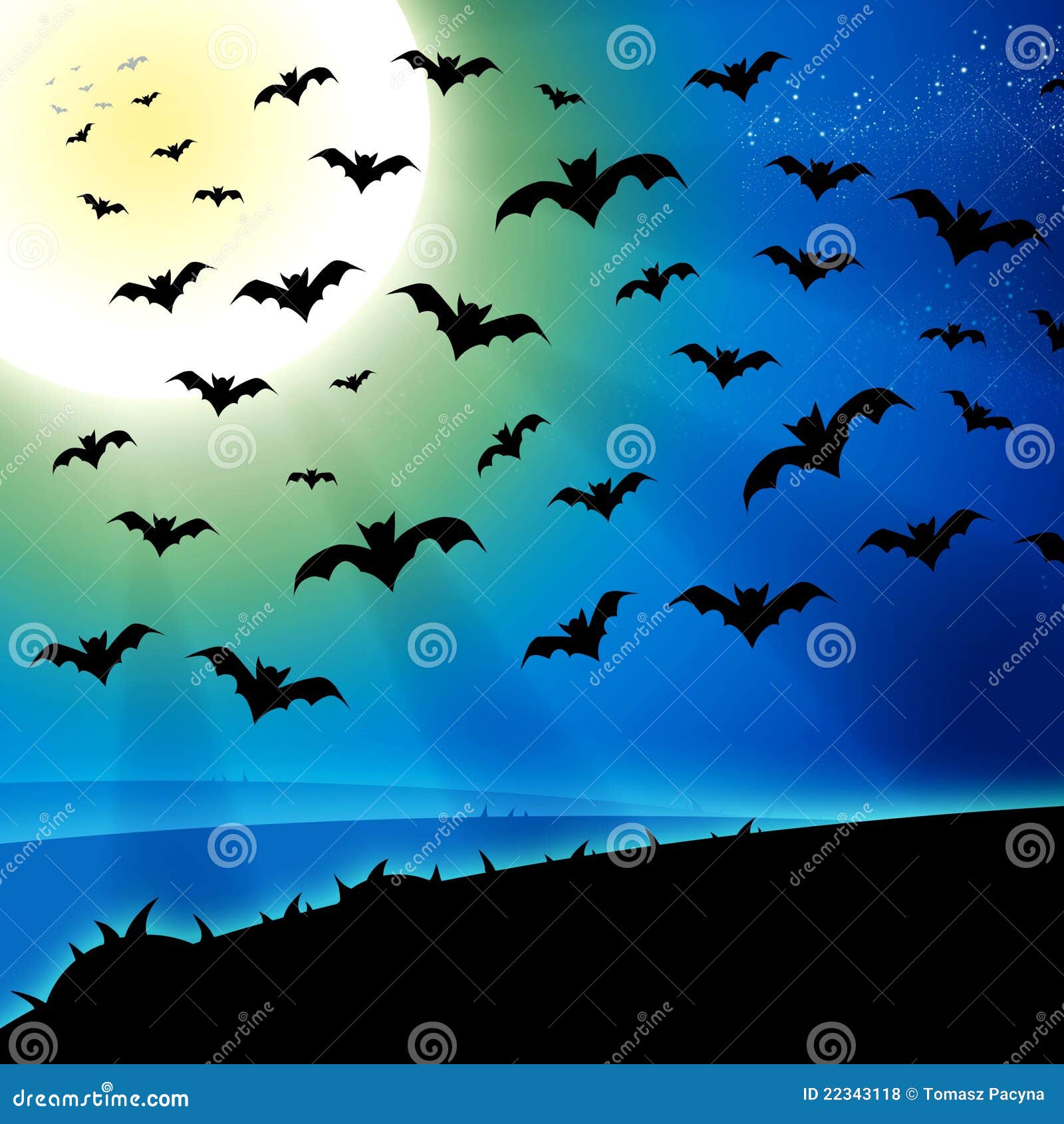 Horror Bats Full Moon Background Stock Illustrations – 4,424 Horror ...