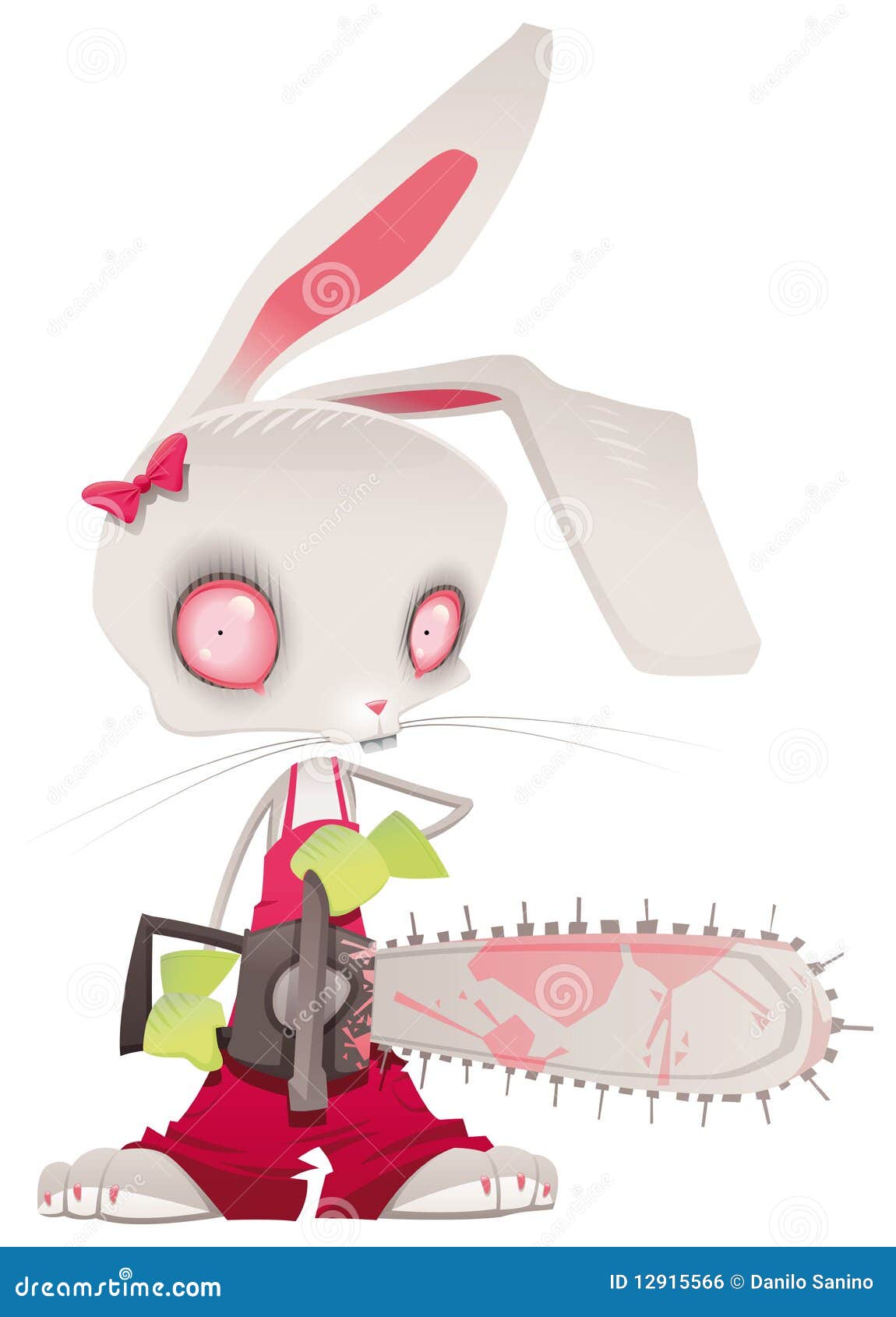 Horror bunny stock vector. Illustration of killer, chainsaw - 12915566