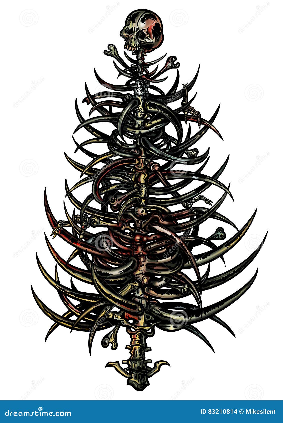Horror christmas tree stock illustration. Illustration of dark - 83210814