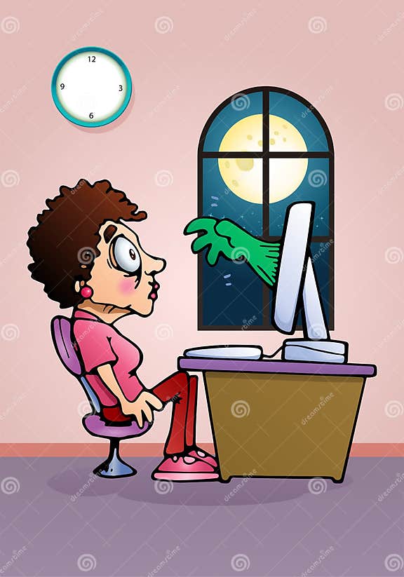 Horror from computer stock illustration. Illustration of smart - 90723248