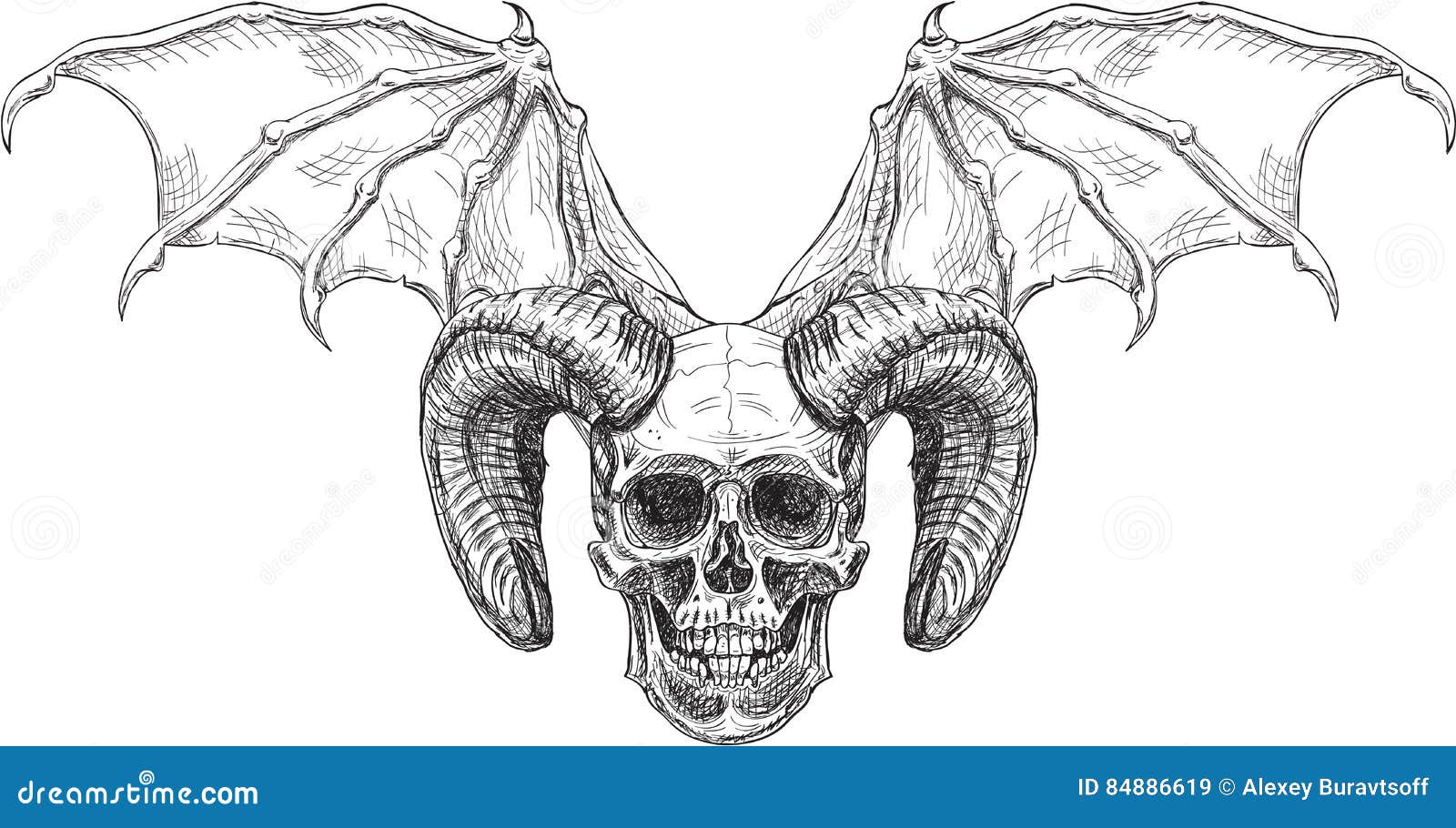 Horror devil skull stock illustration. Illustration of death - 84886619