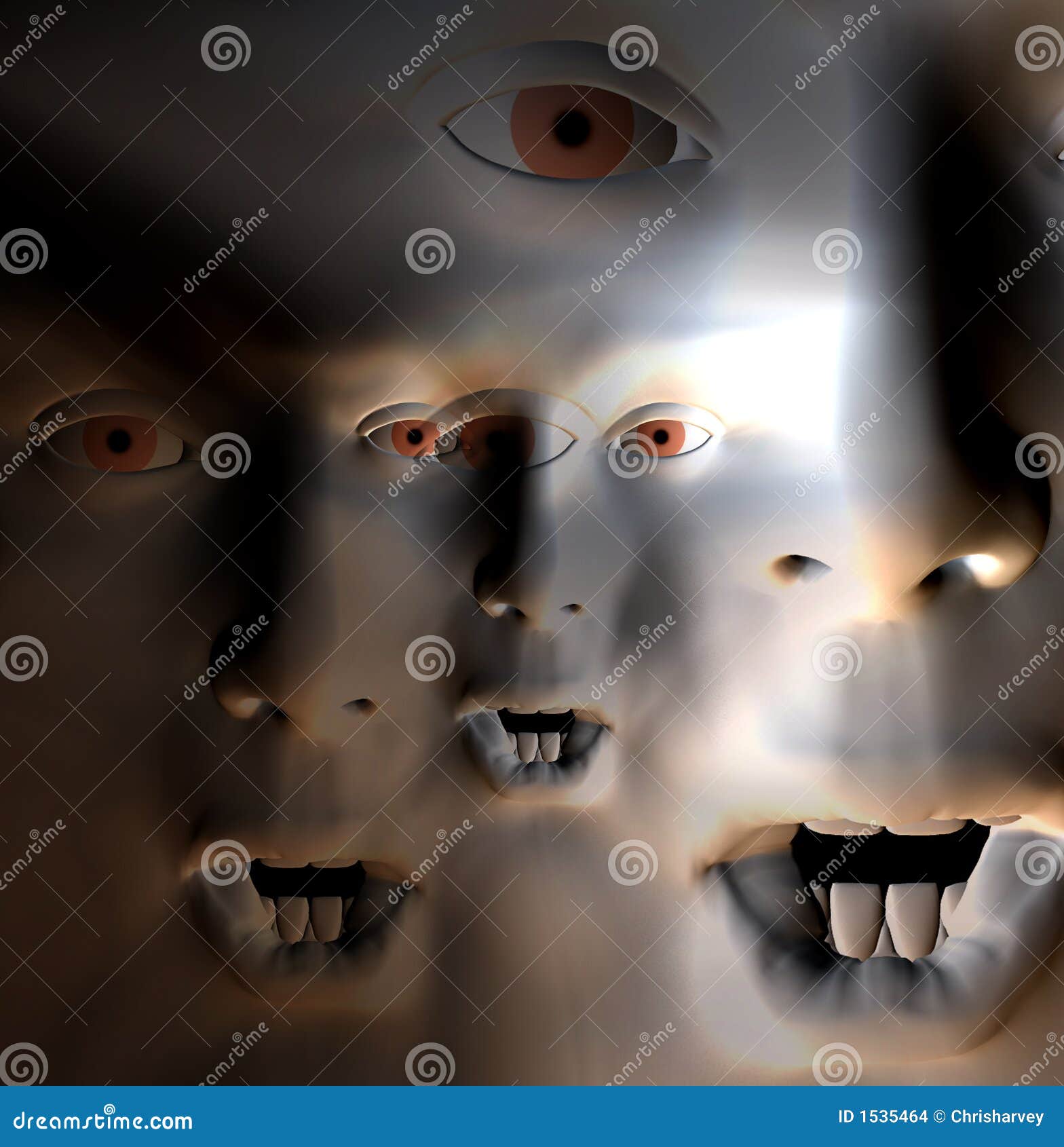Horror Face 6 stock photo. Image of scared, merge, person - 1535464