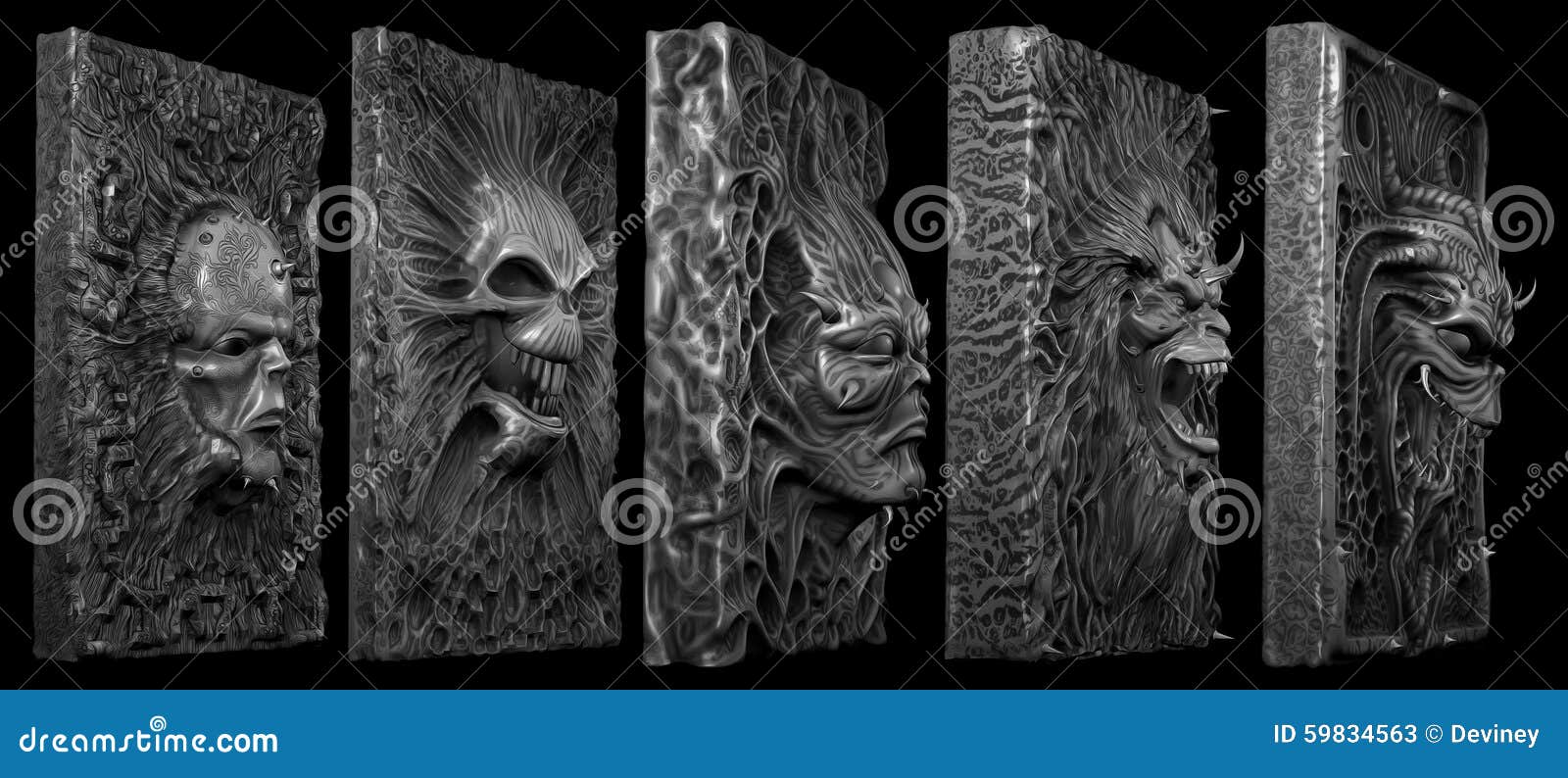 Horror faces stock image. Image of devils, gray, devil - 59834563