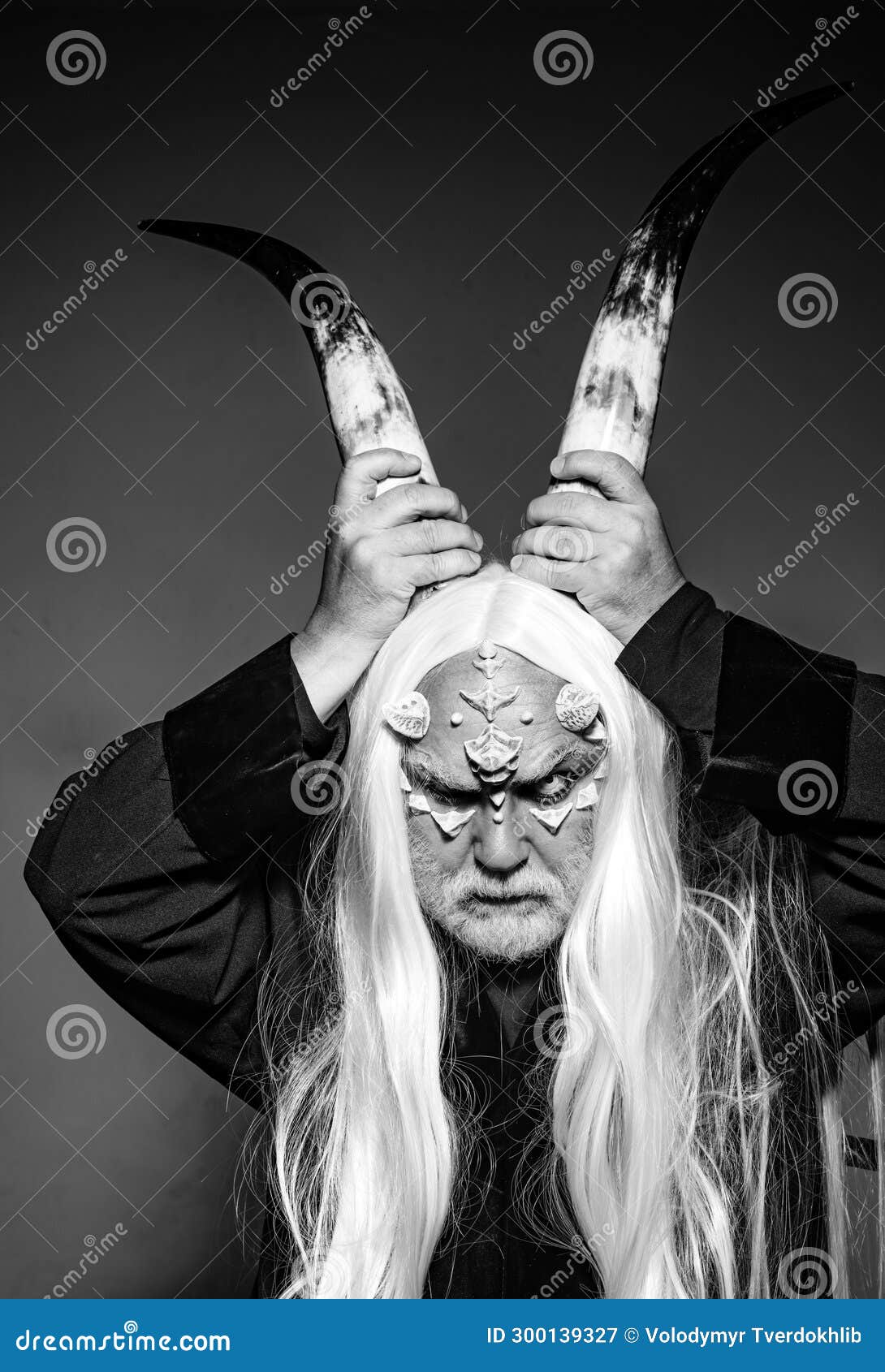 Satan On Hell. Horror With Scary Halloween Man. Alien With Dragon Skin ...