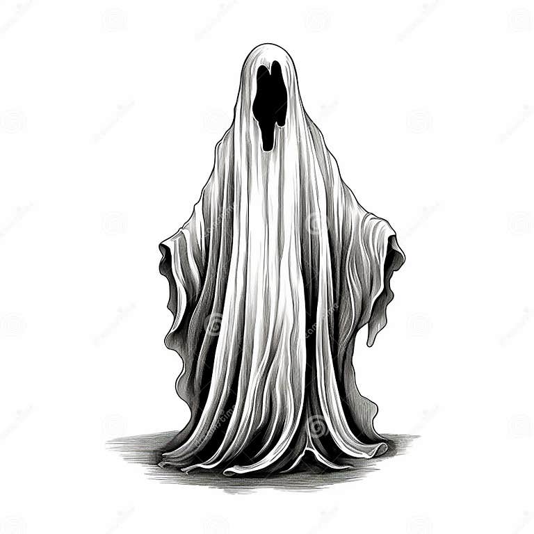 Horror Ghost Bone-Chilling Apparition Stock Illustration - Illustration ...