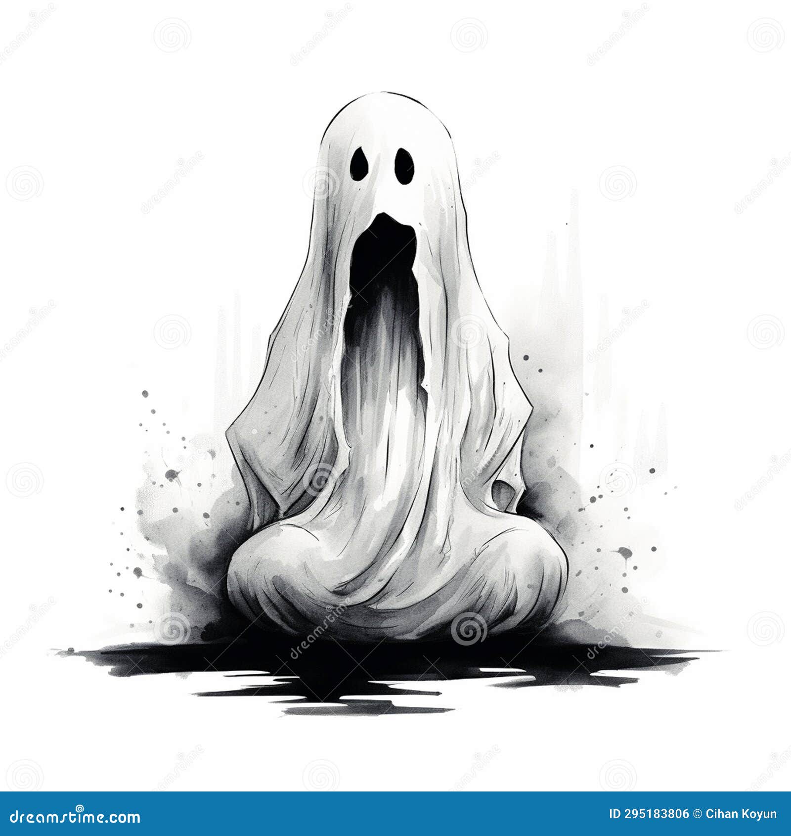 Horror Ghost Bone-Chilling Spirit Stock Illustration - Illustration of ...