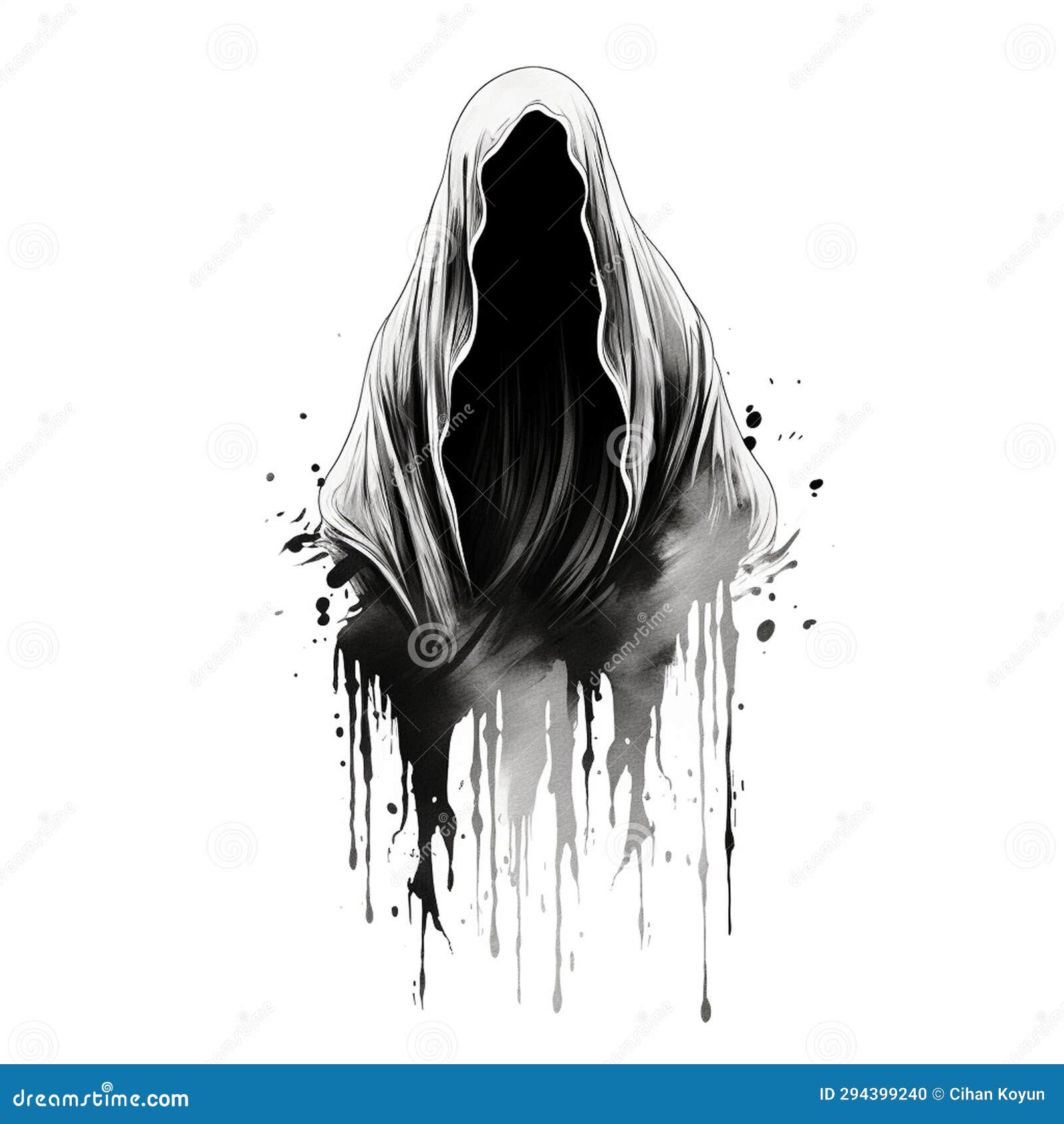 Horror Ghost Characters Eerie Ethereal Forms Stock Illustration ...