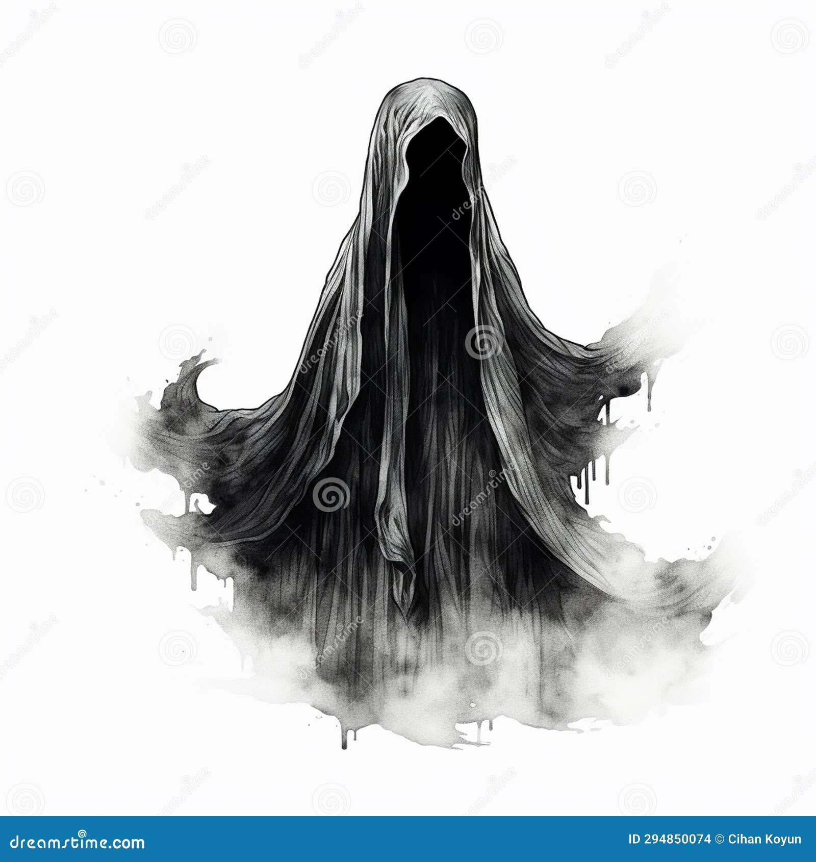 Horror Ghost Characters Eerie Ethereal Forms Stock Illustration ...