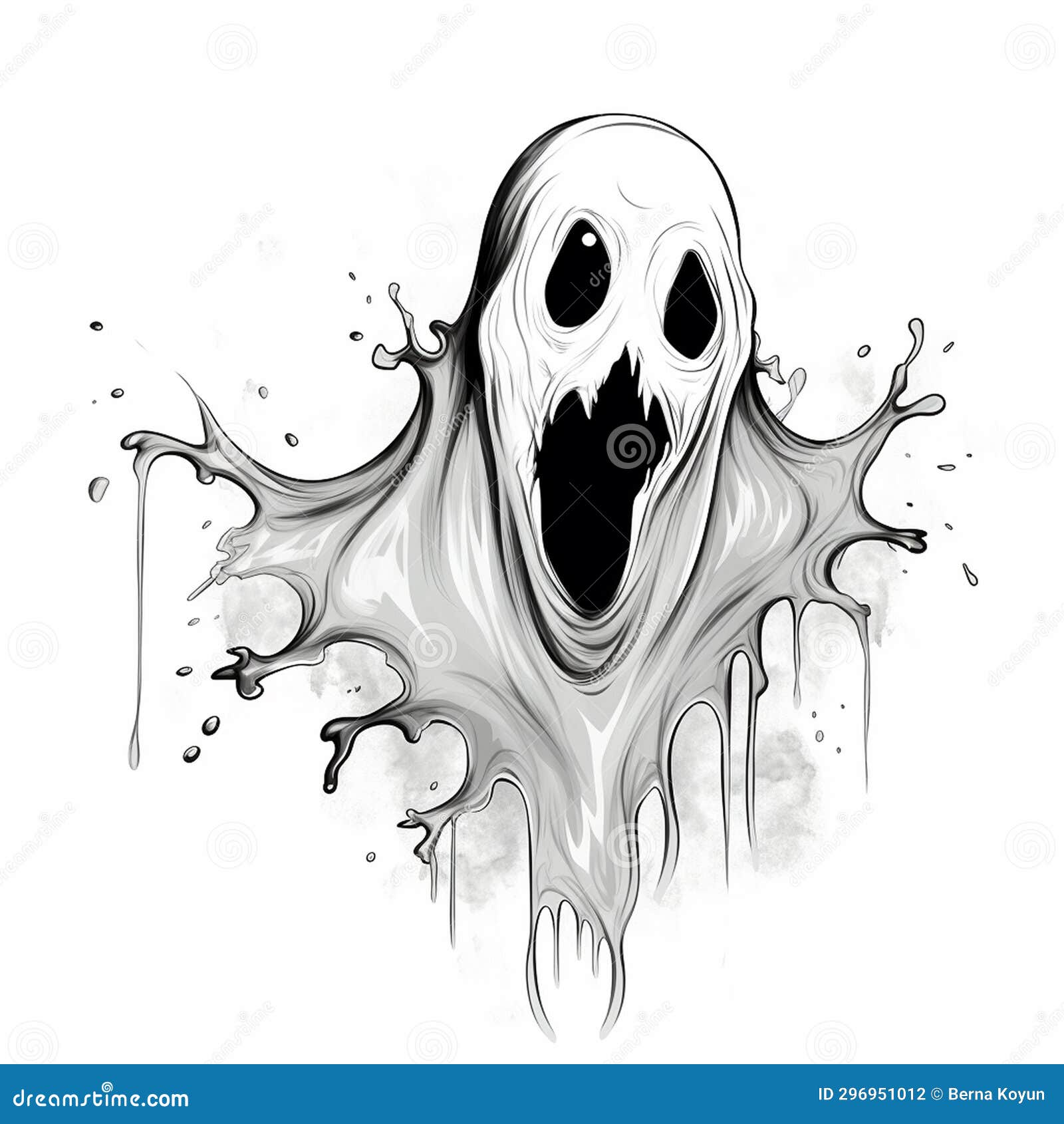 Horror Ghost Characters Eerie Ethereal Forms Stock Illustration ...