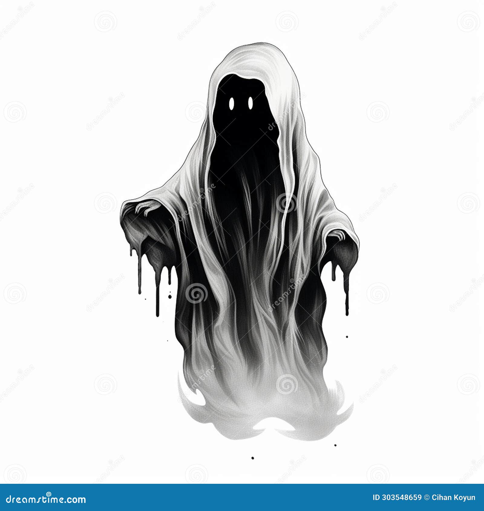 Horror Ghost Characters Eerie Ethereal Forms Stock Illustration ...