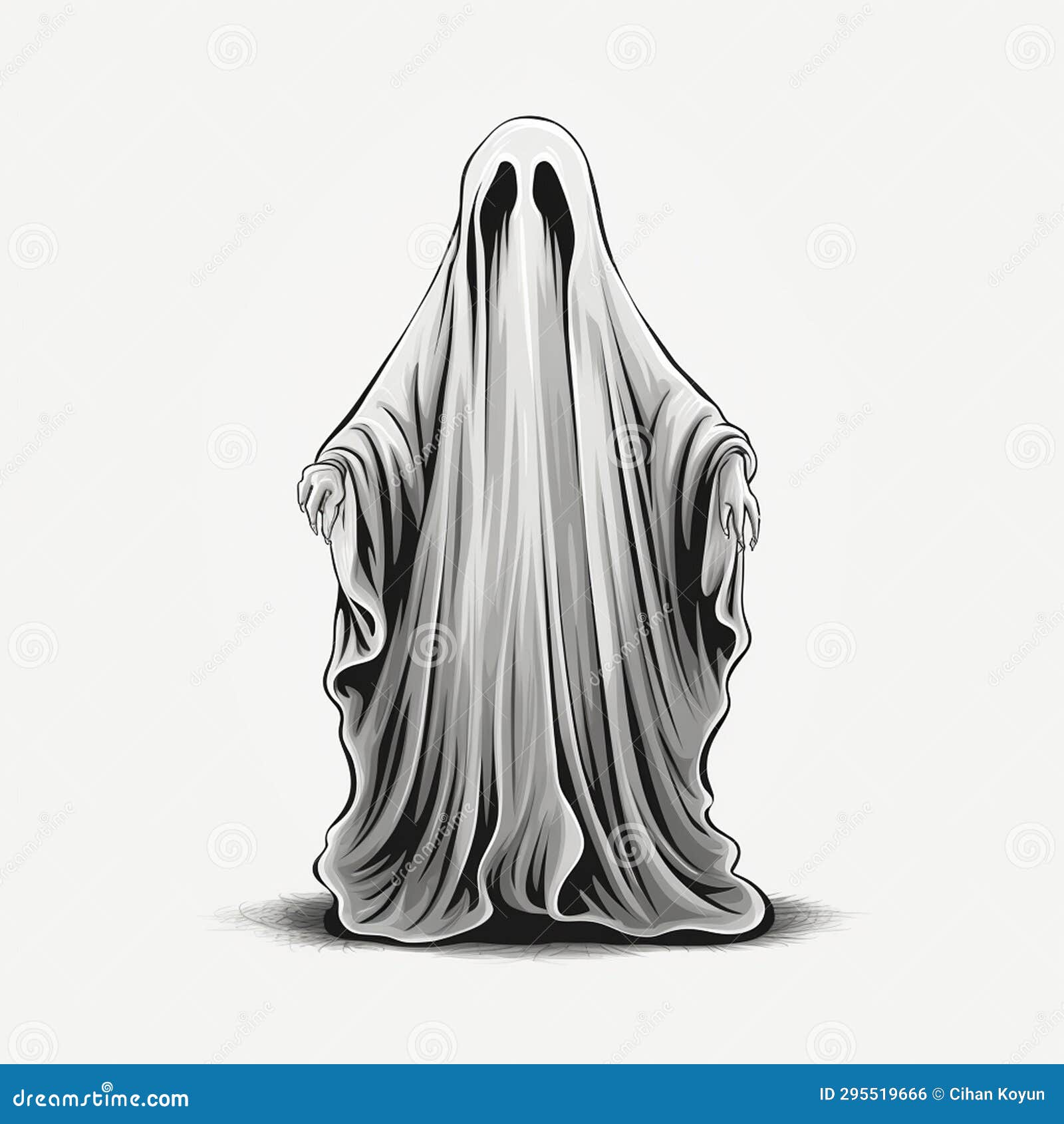 Horror Ghost Chilling Spectral Vision Stock Illustration - Illustration ...