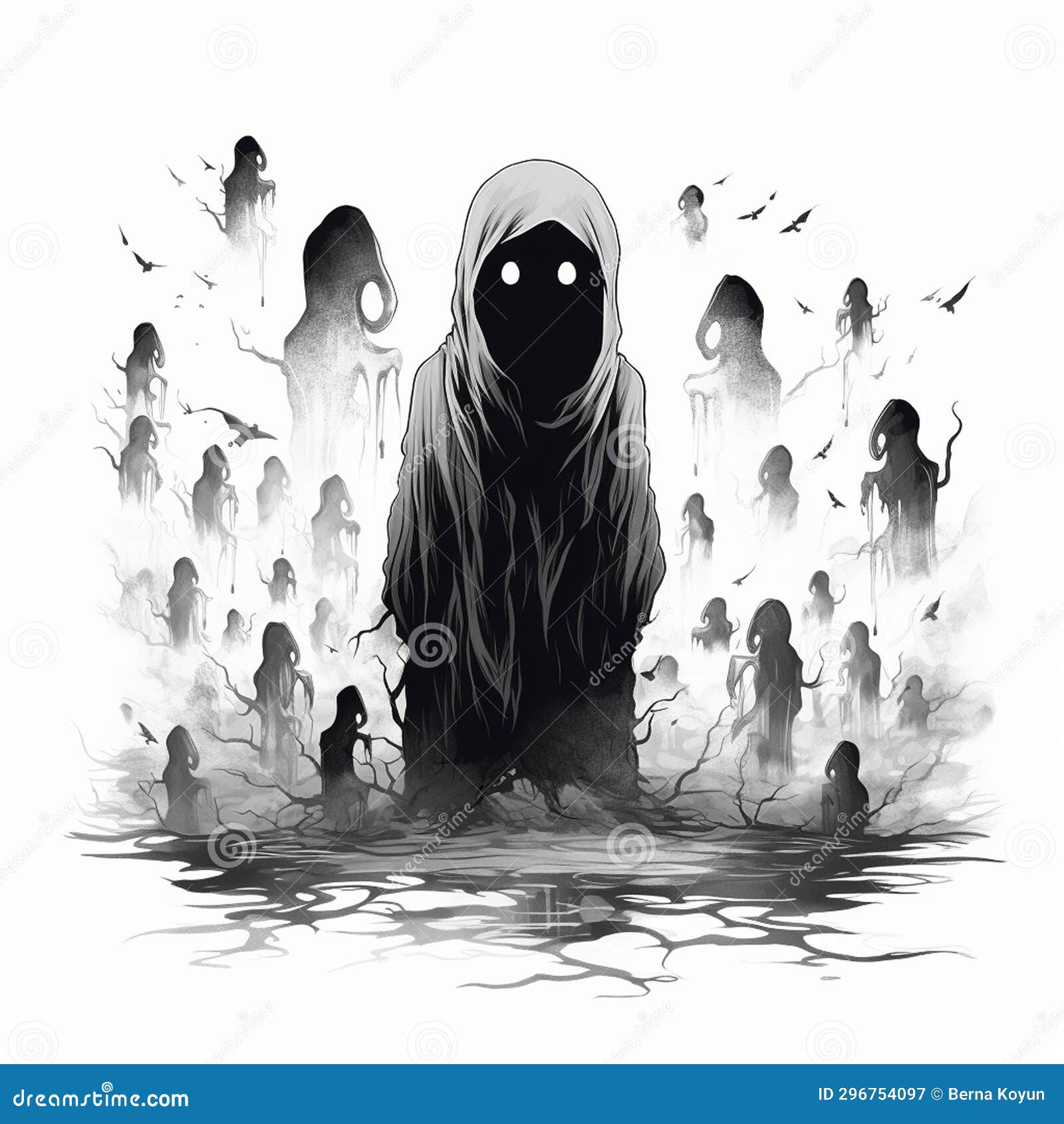 Horror Ghost Chilling Spectral Vision Stock Illustration - Illustration ...