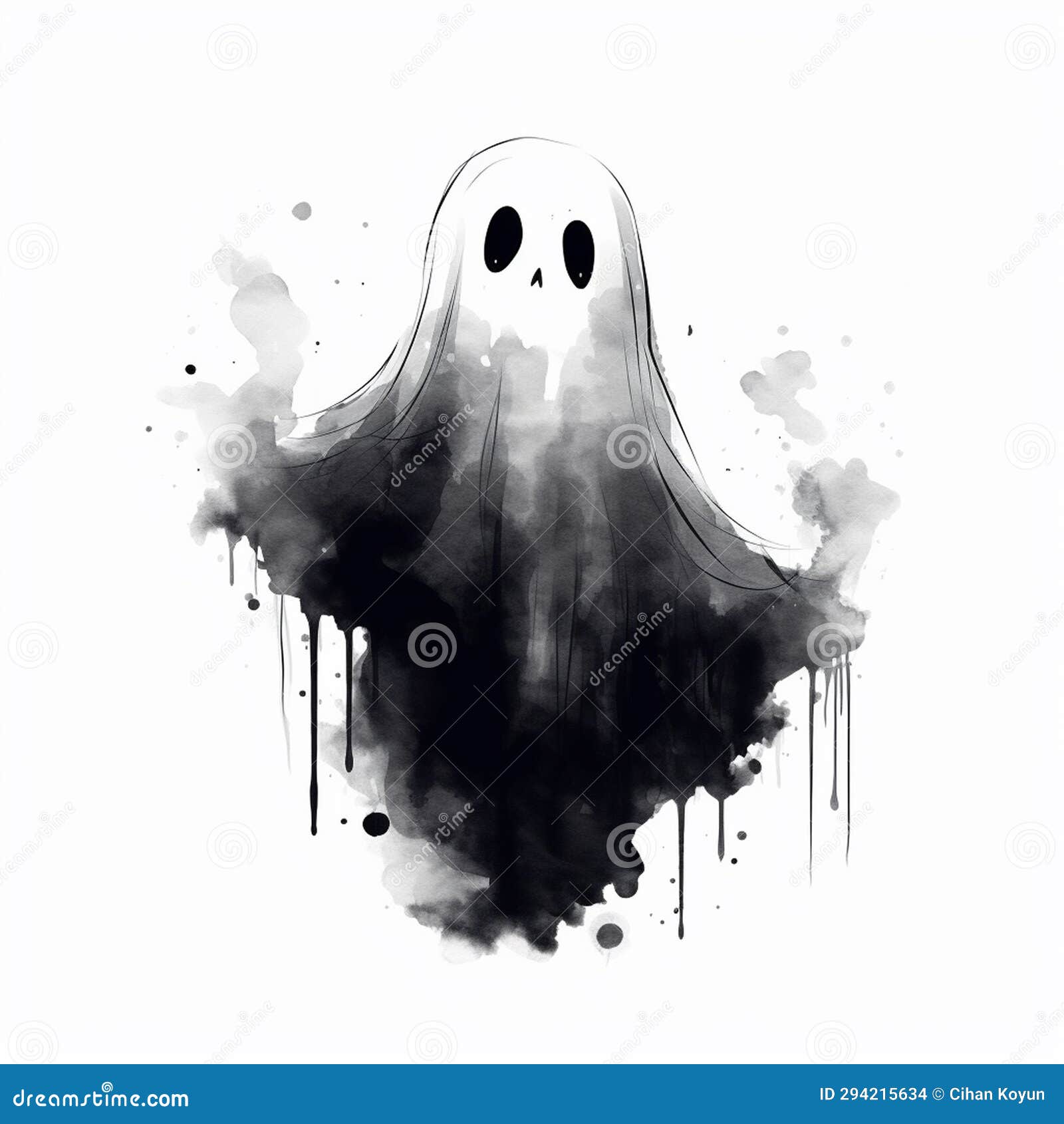 Horror Ghost Dreadful Figure Stock Illustration - Illustration of 4bia ...