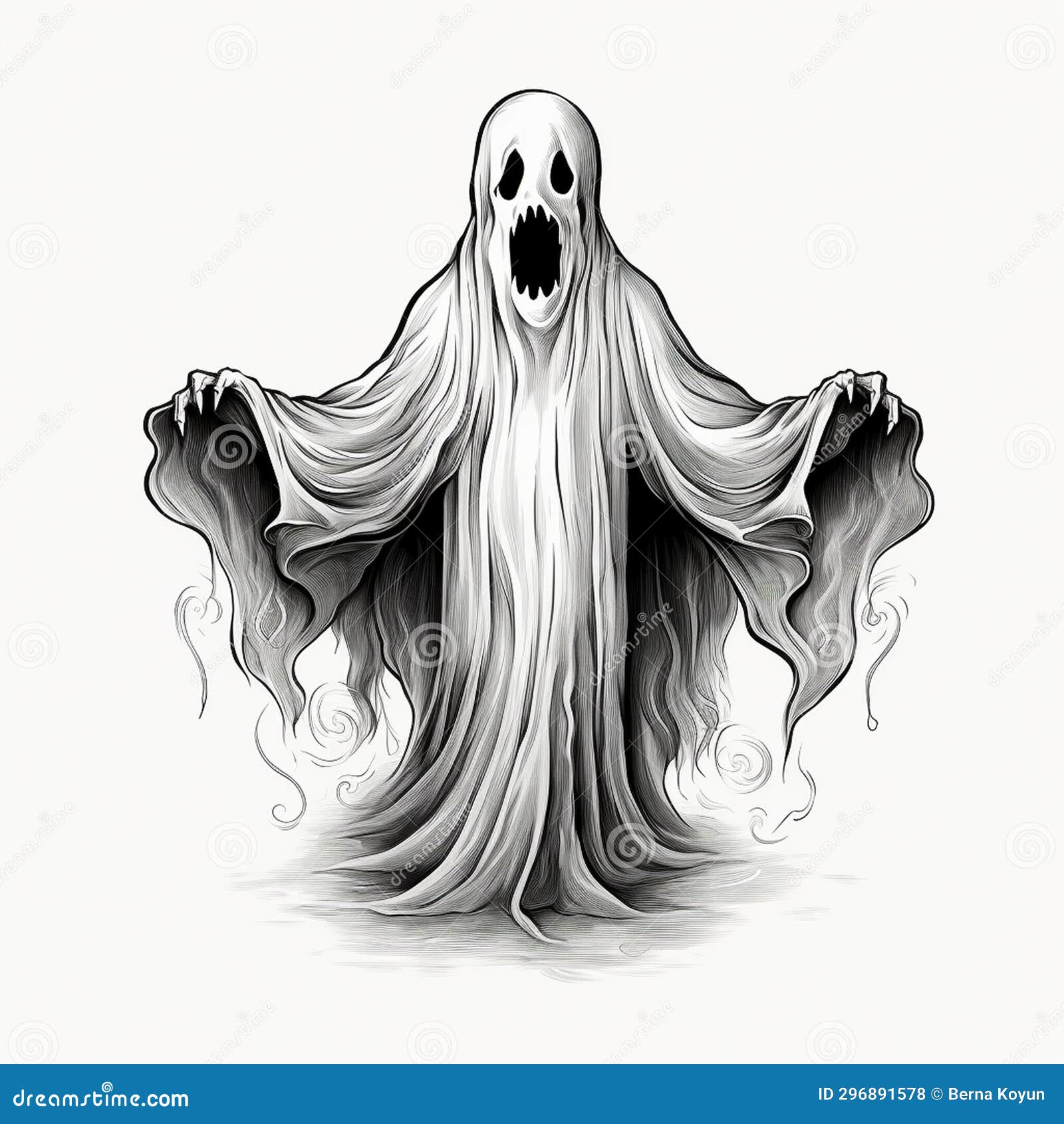 Horror Ghost Illustration Eerie Elegance Stock Illustration ...
