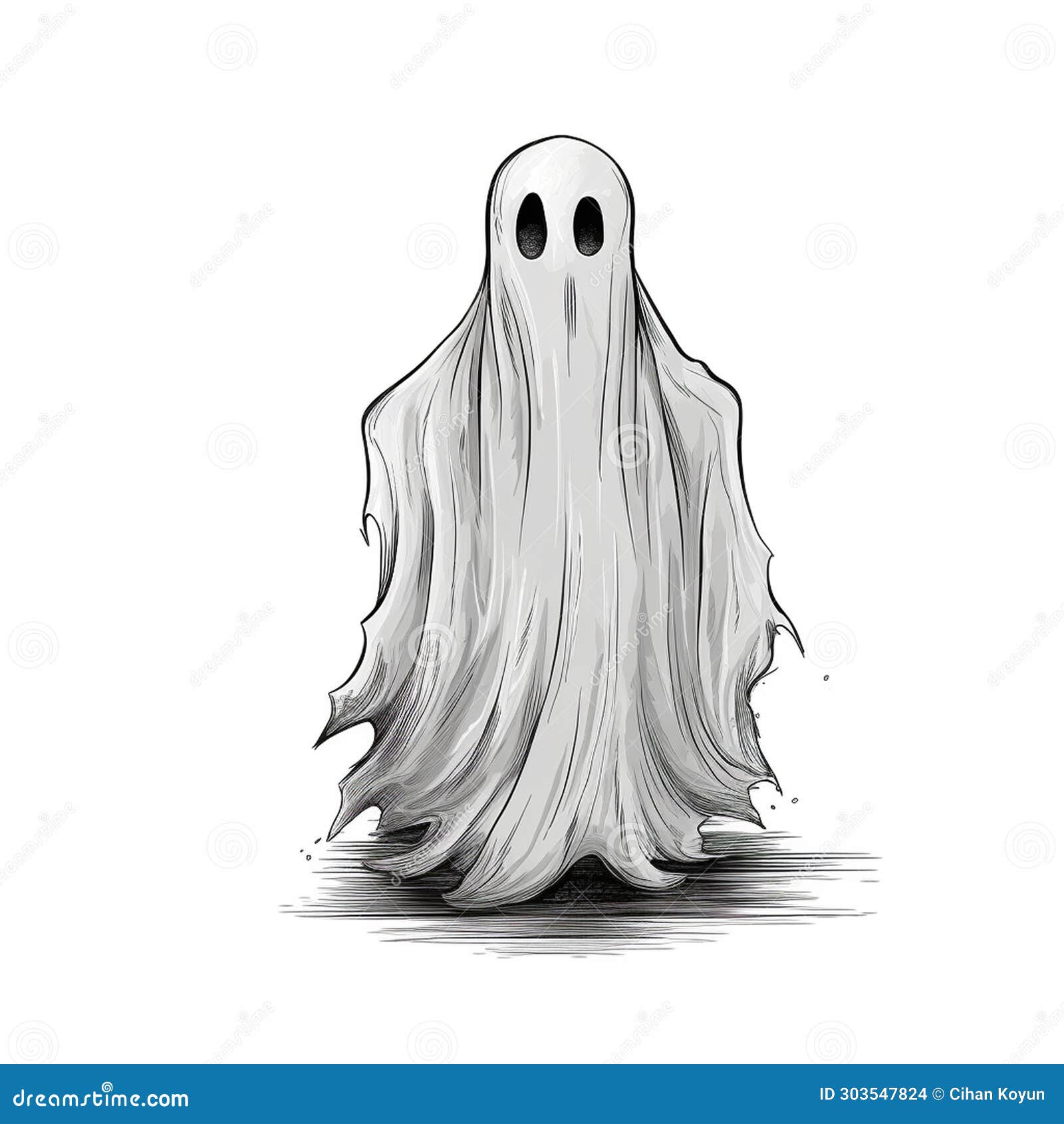 Horror Ghost Illustrations Chilling Ethereal Beings Stock Illustration ...