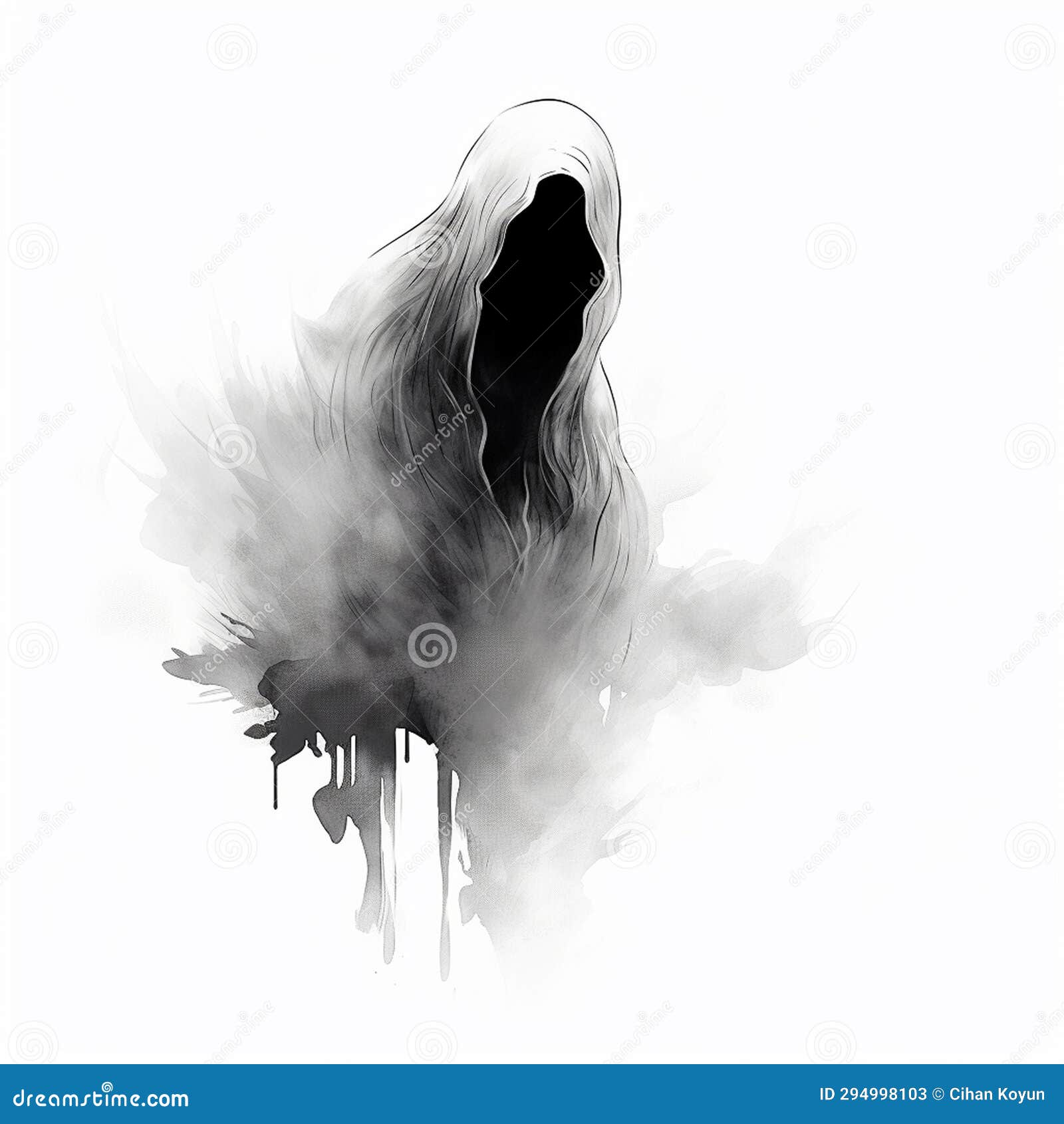 Horror Ghost Illustrations Menacing Ethereal Forms Stock Illustration ...