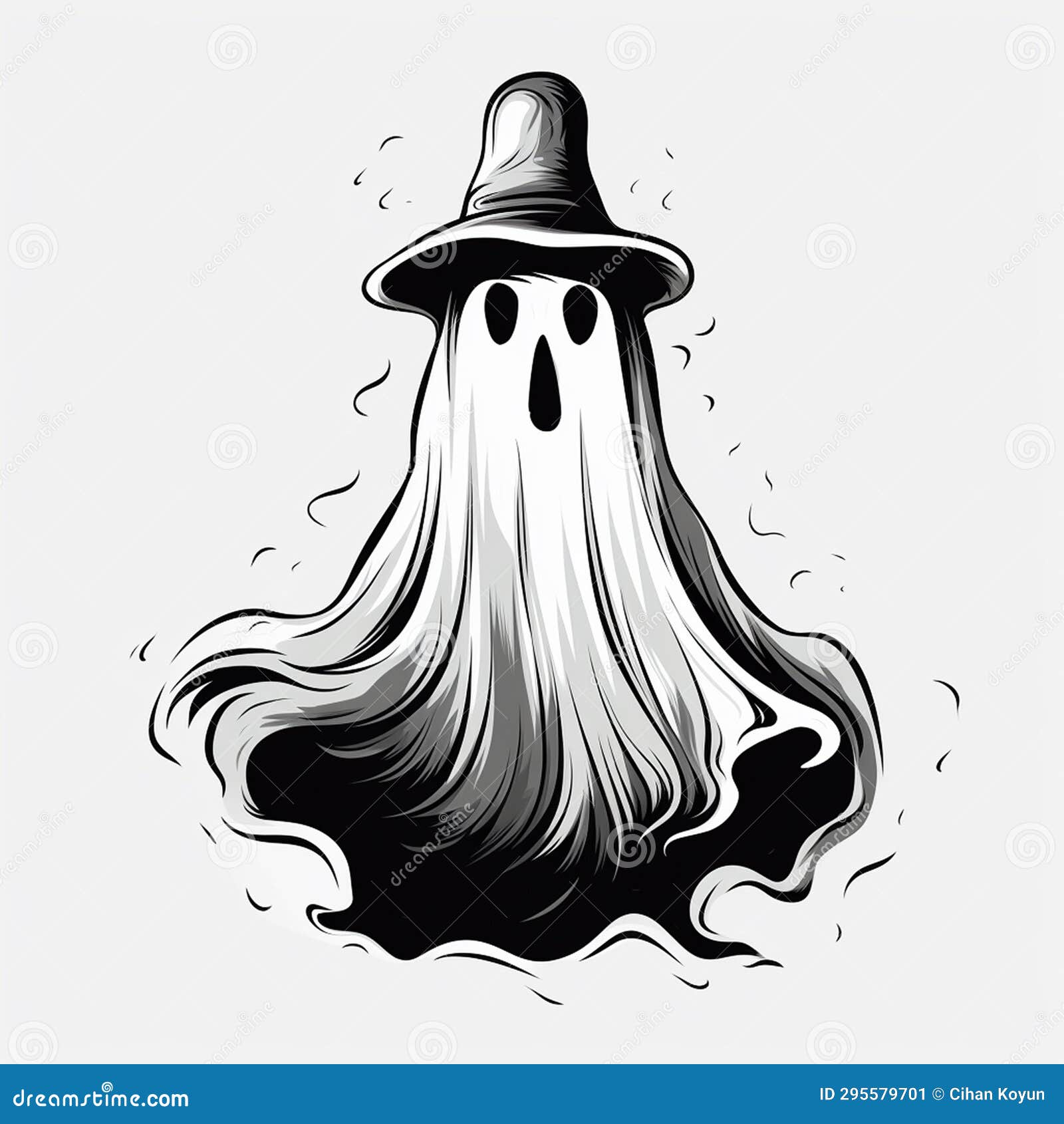 Horror Ghost Illustrations Menacing Ethereal Forms Stock Illustration ...