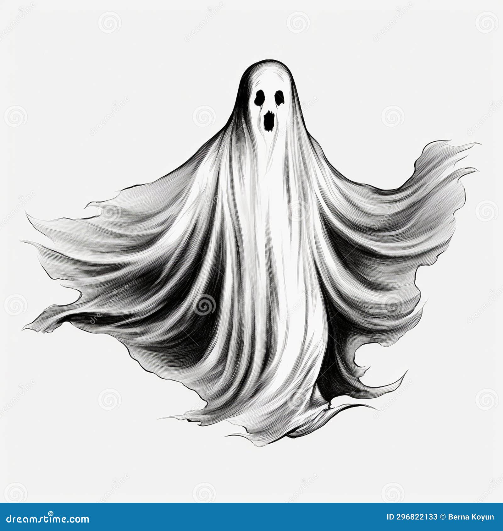 Horror Ghost Illustrations Menacing Ethereal Forms Stock Illustration ...