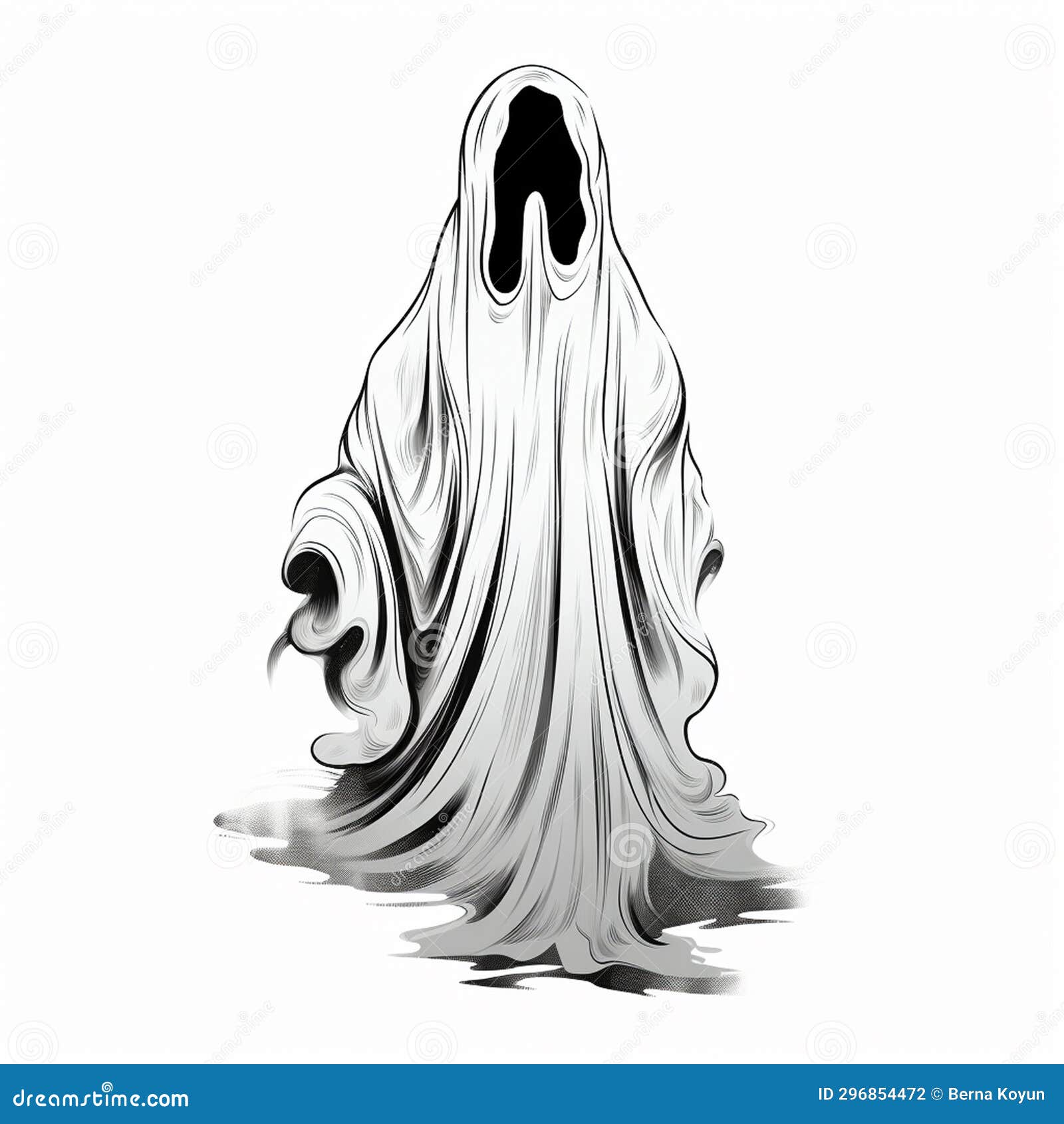 Horror Ghost Illustrations Menacing Ethereal Forms Stock Illustration ...