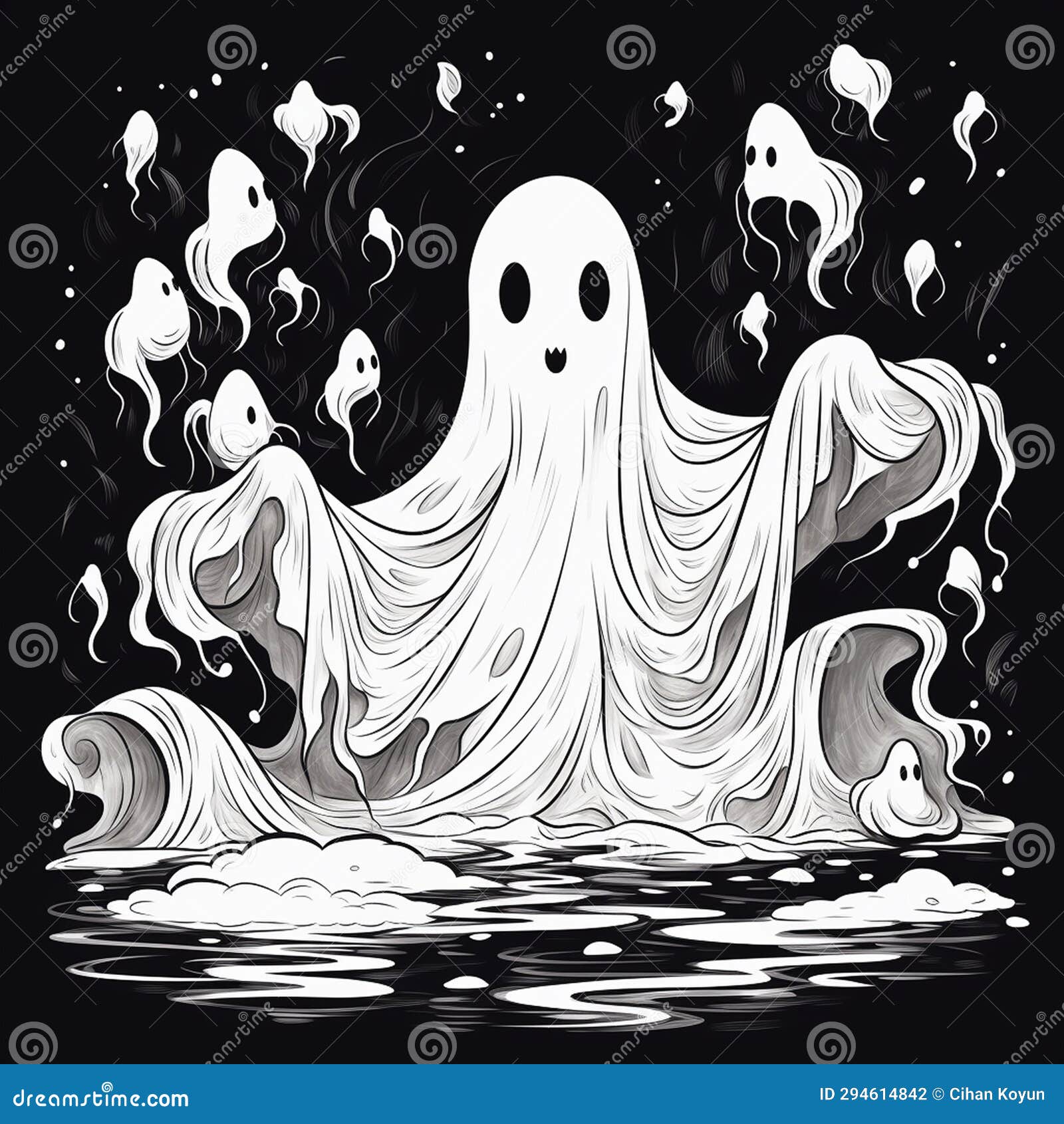 Horror Ghost Malevolent Entity Stock Illustration - Illustration of ...