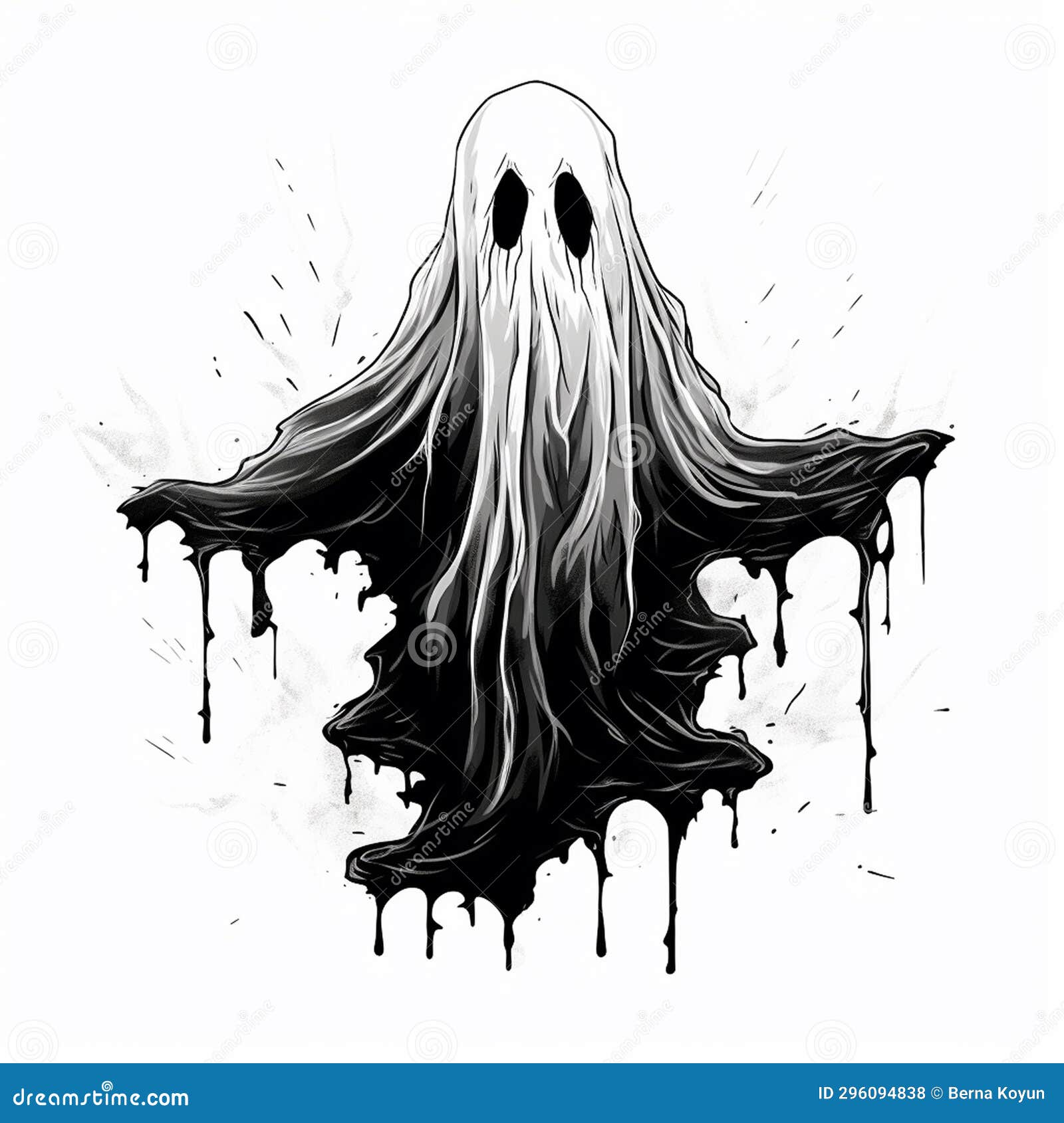 Horror Ghost Malevolent Entity Stock Illustration - Illustration of ...