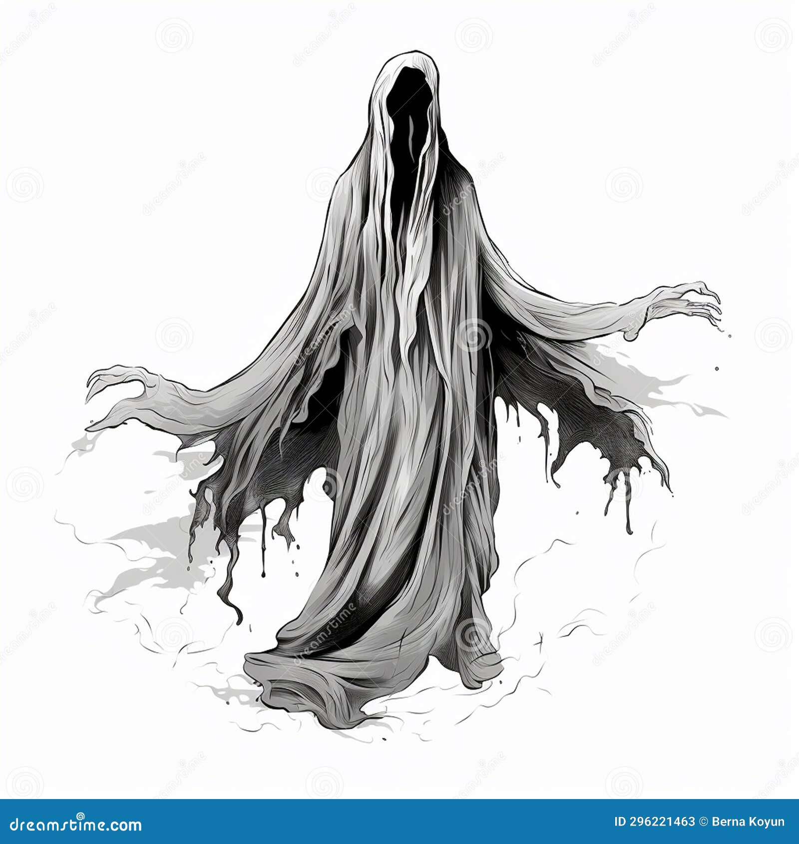 Horror Ghost Menacing Paranormal Entity Stock Illustration ...