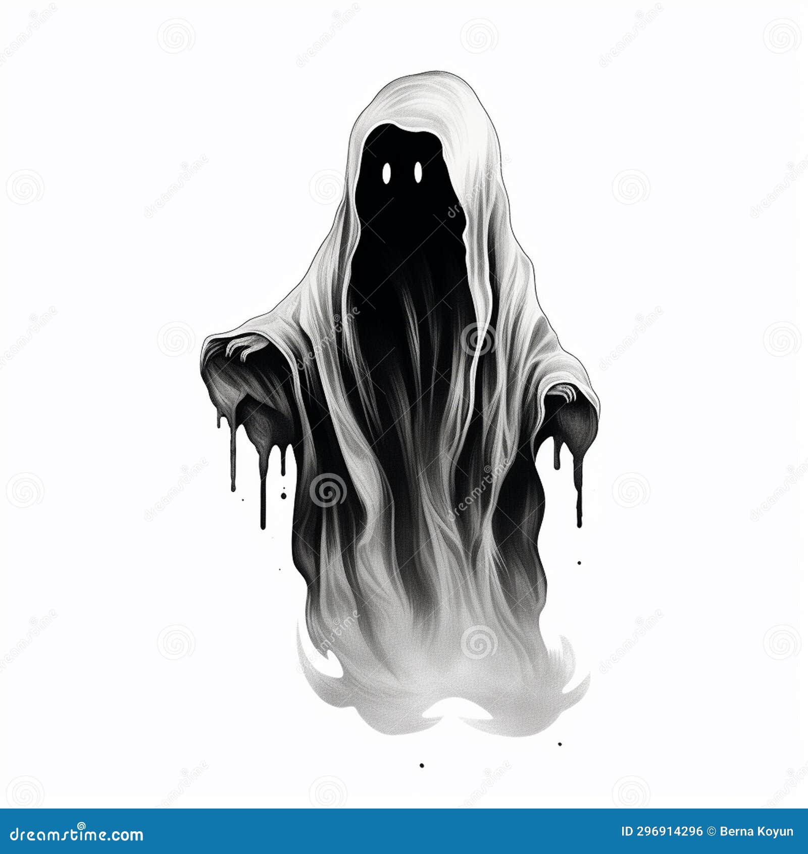 Horror Ghost Petrifying Apparition Stock Illustration - Illustration of ...