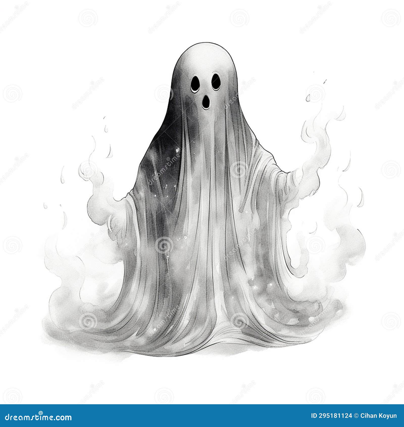 Horror Ghost Petrifying Ethereal Entity Stock Illustration ...