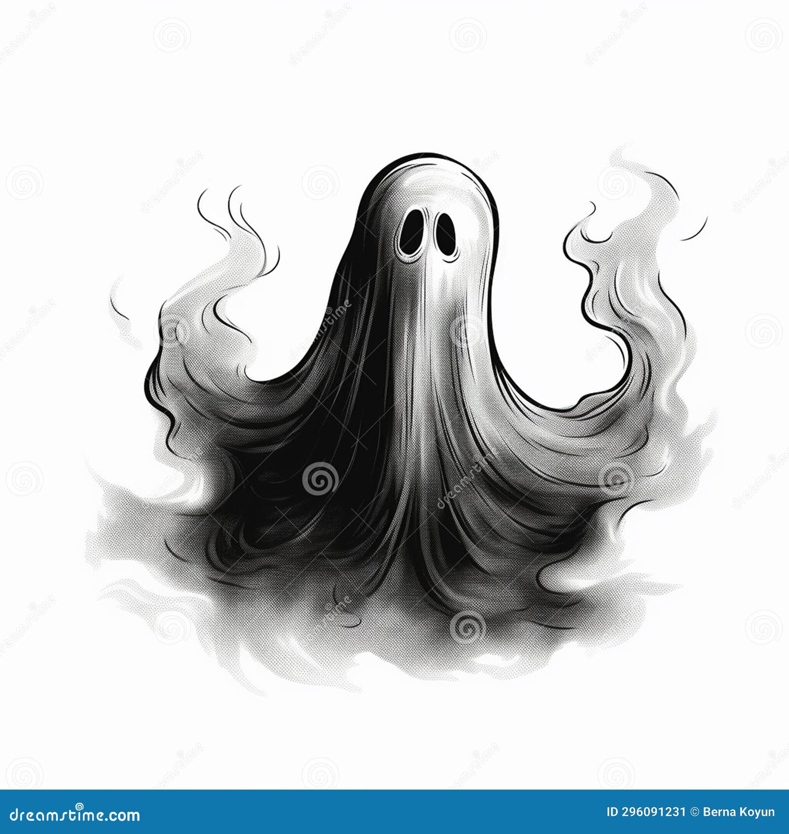 Horror Ghost Petrifying Ethereal Entity Stock Illustration ...